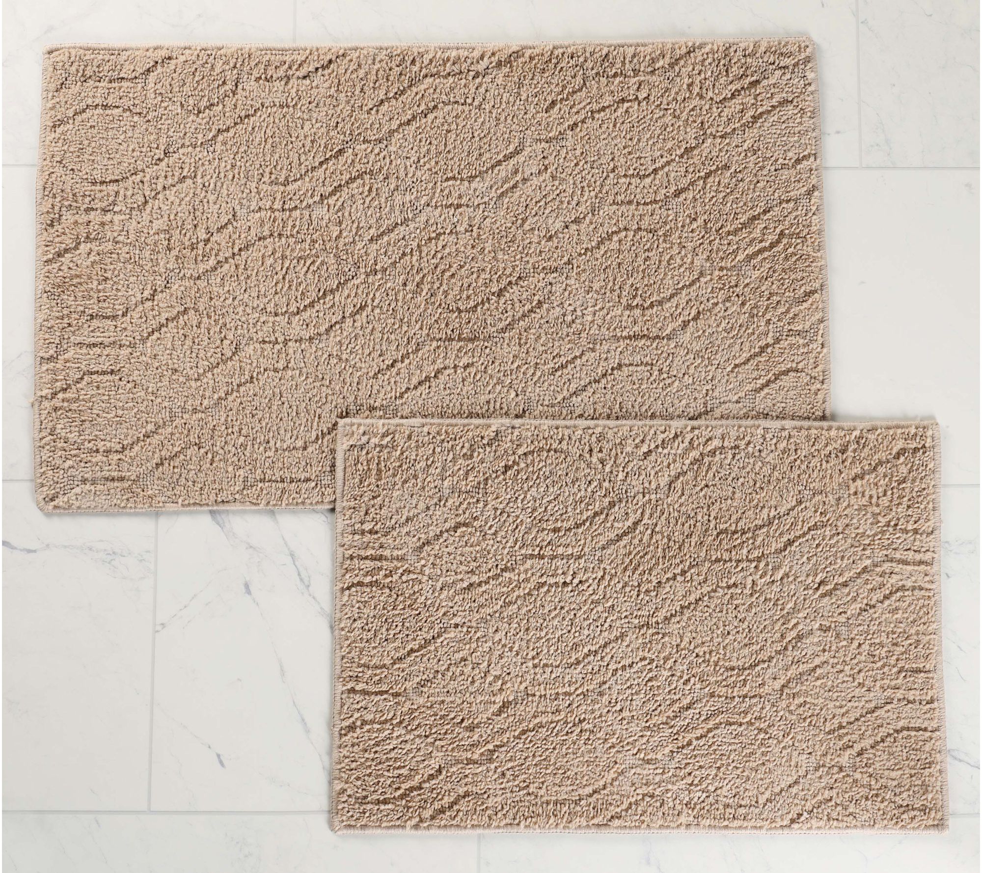 Superior 2-Piece Brou Geometric Diamond Bath Rug Set, Medium - QVC.com