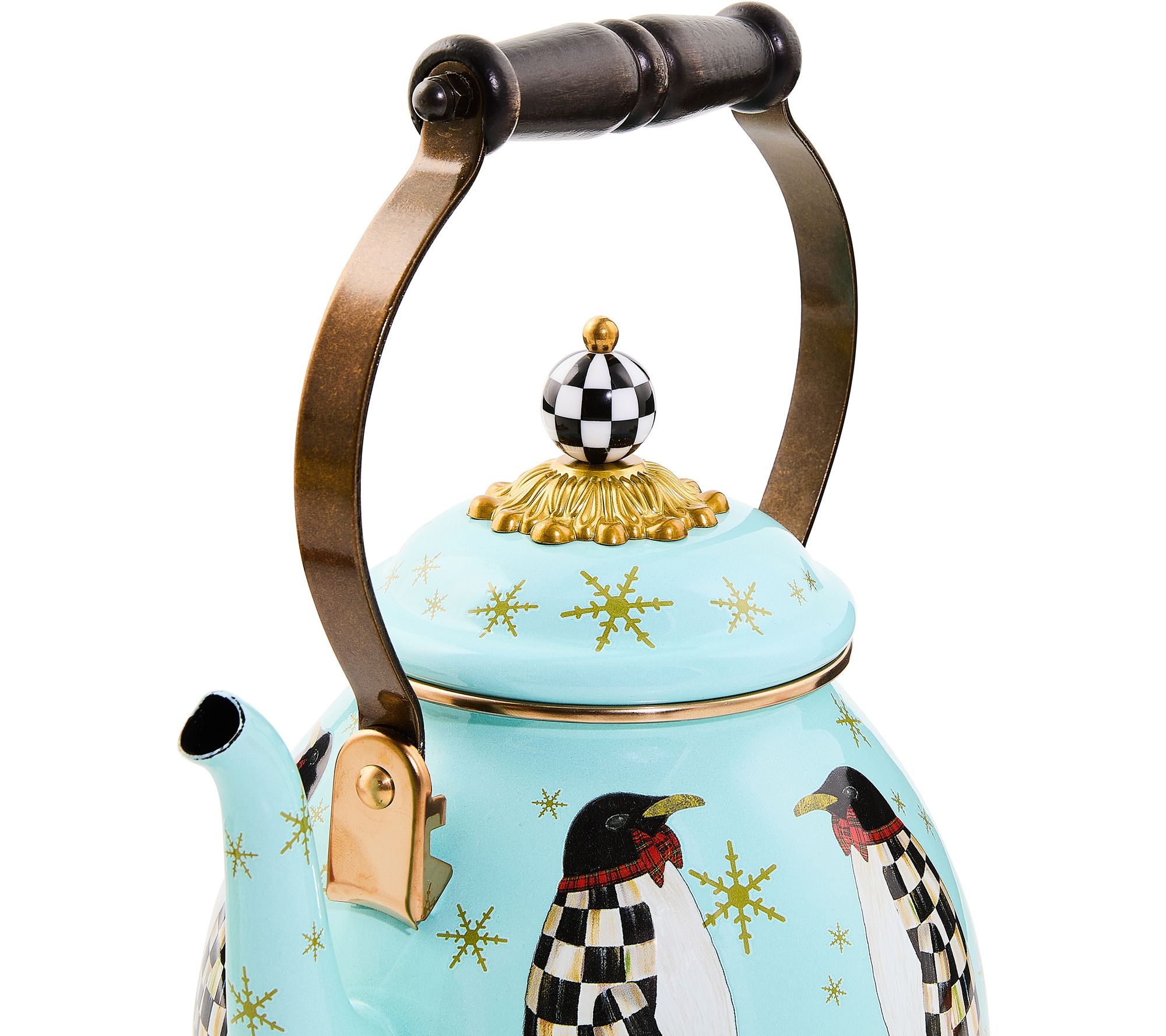 MacKenzie- Childs Penguin Parade Tea Kettle Collective - QVC.com