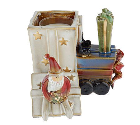 3-piece Decorative Ceramic Train with Candles by Valerie - QVC.com