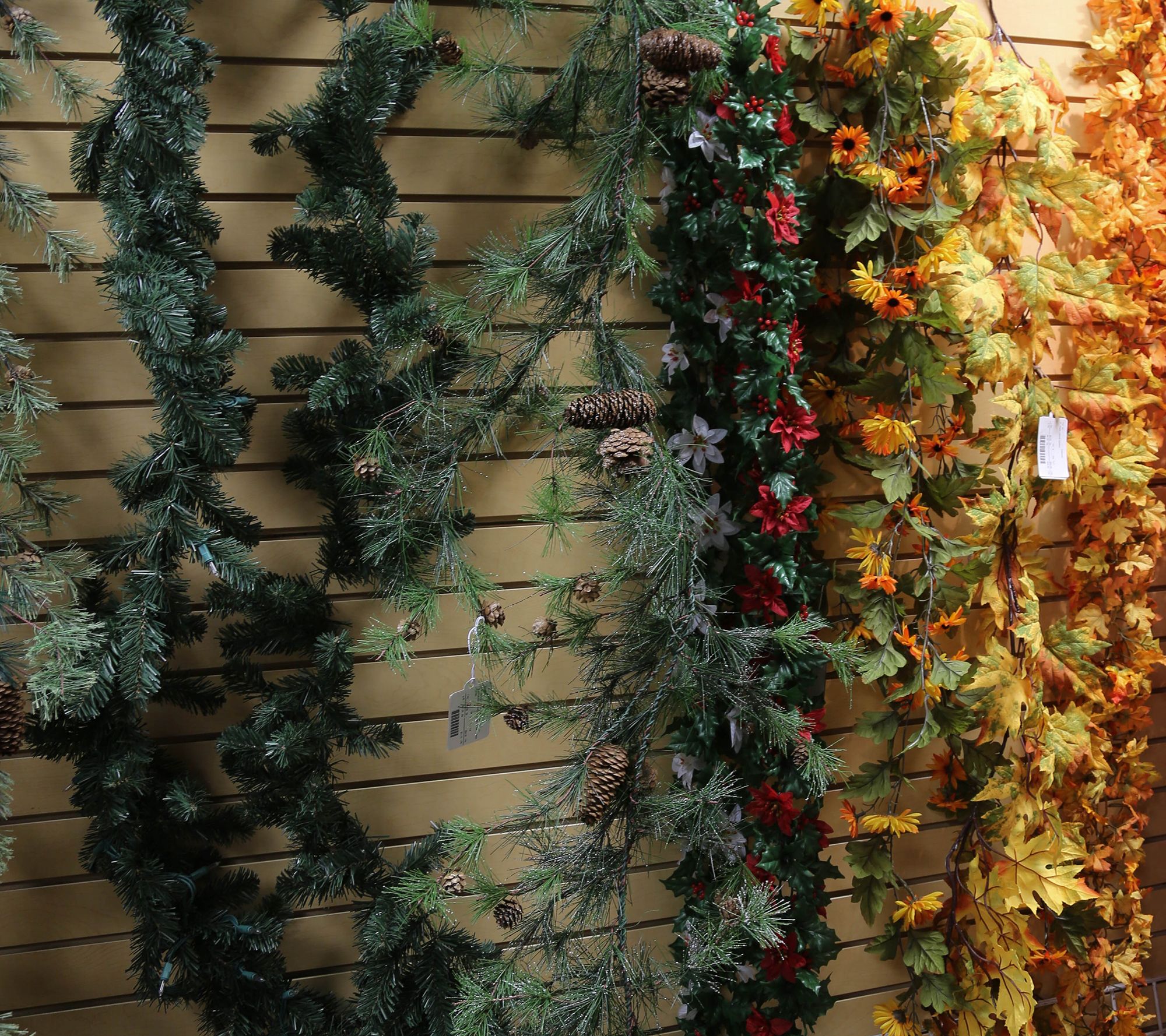 6'L Snowy Ming Pine Garland with Drooping Branches - QVC.com