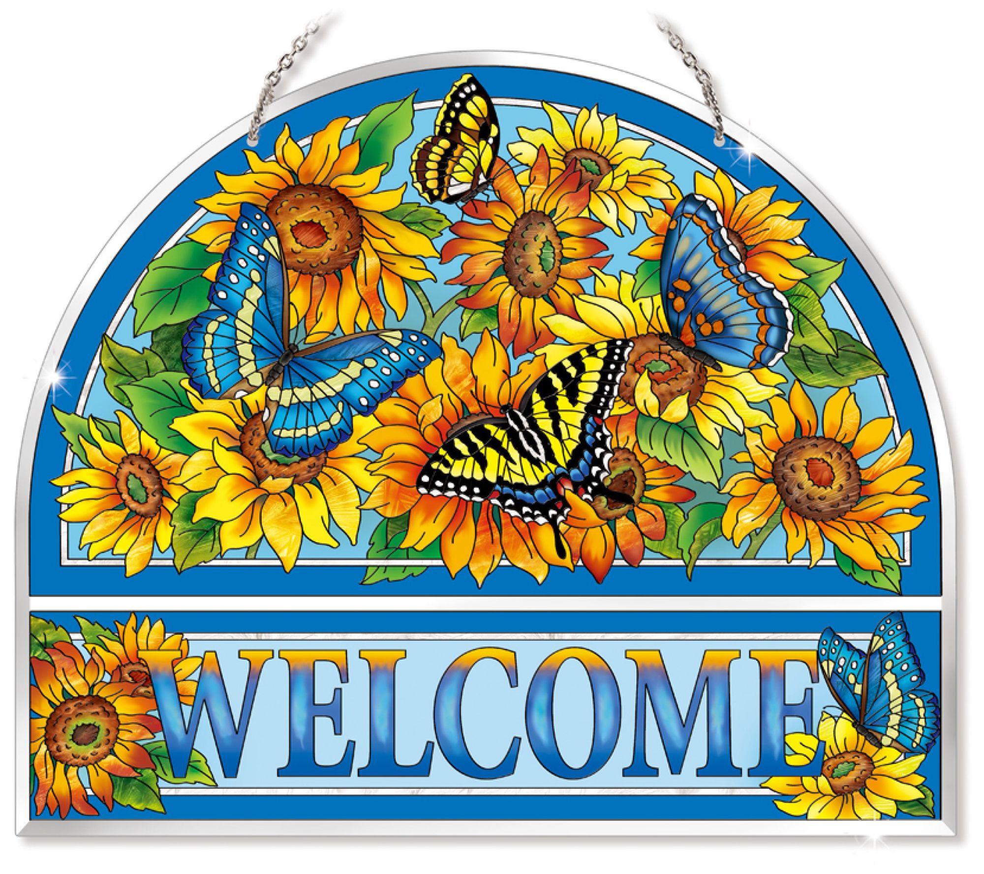Amia 12" x 11" Beveled Welcome Panel Suncatcher - QVC.com