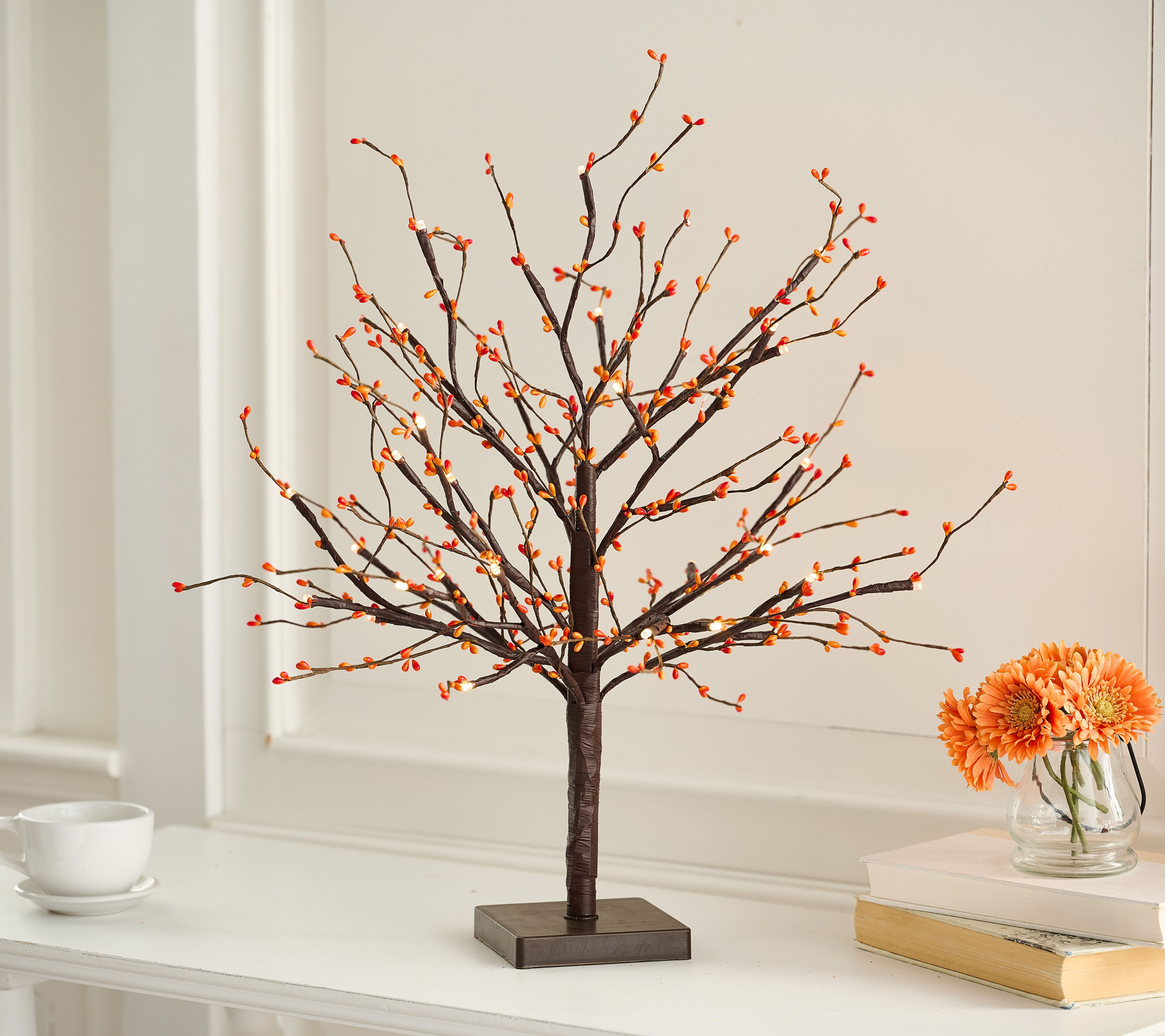 "As Is" 24" Illuminated Autumnal Pip Berry Tree by Valerie - QVC.com