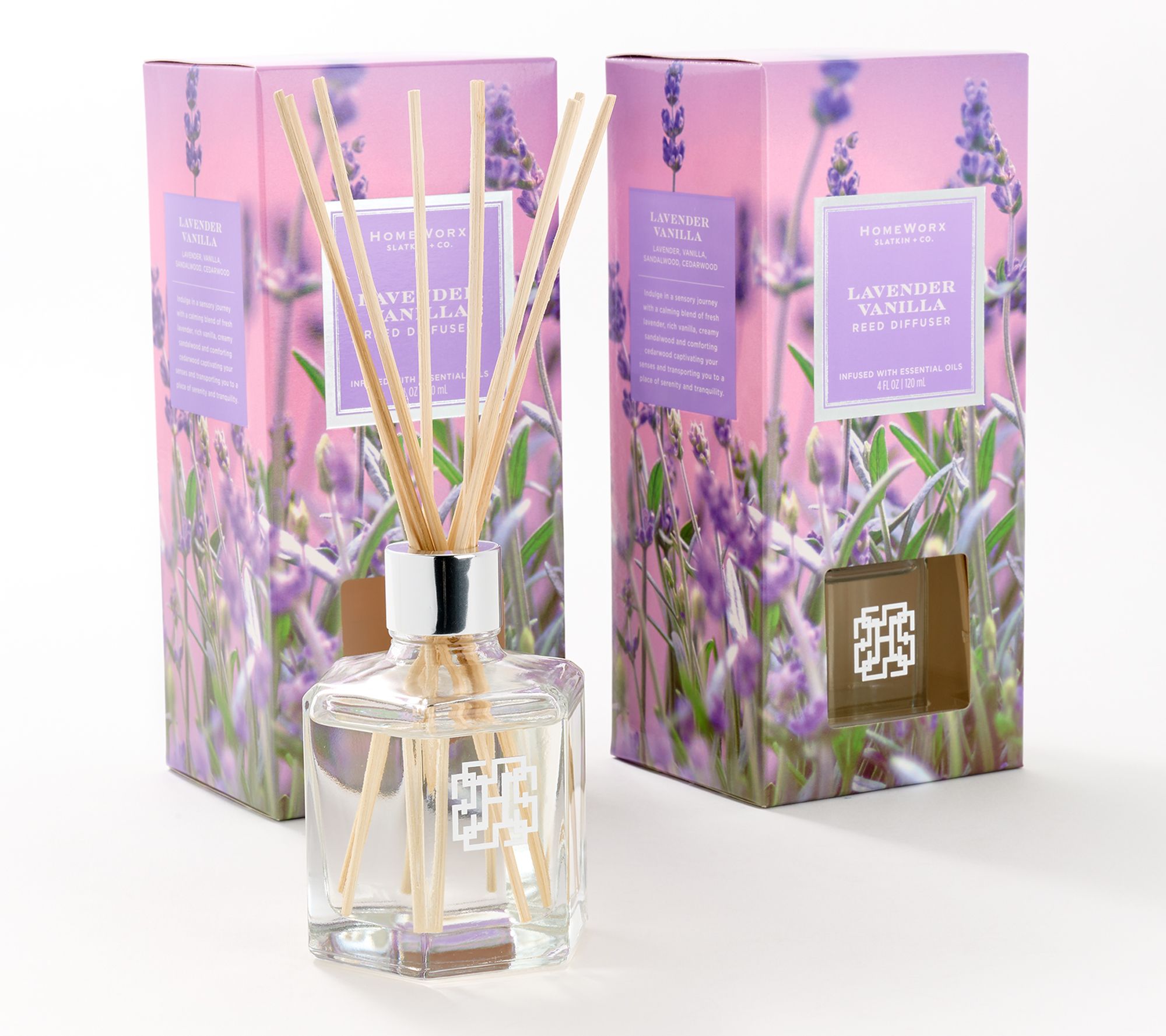HomeWorx by Slatkin + Co. S/2 Lavender Vanilla Reed Diffusers - QVC.com