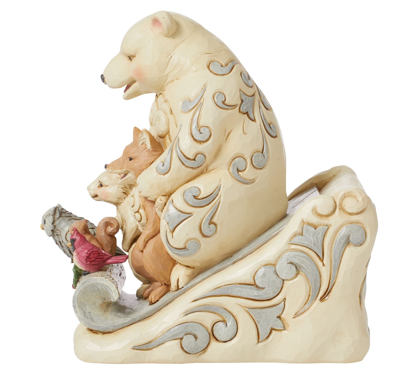 Jim Shore Woodland Animals on Toboggan Fig - QVC.com
