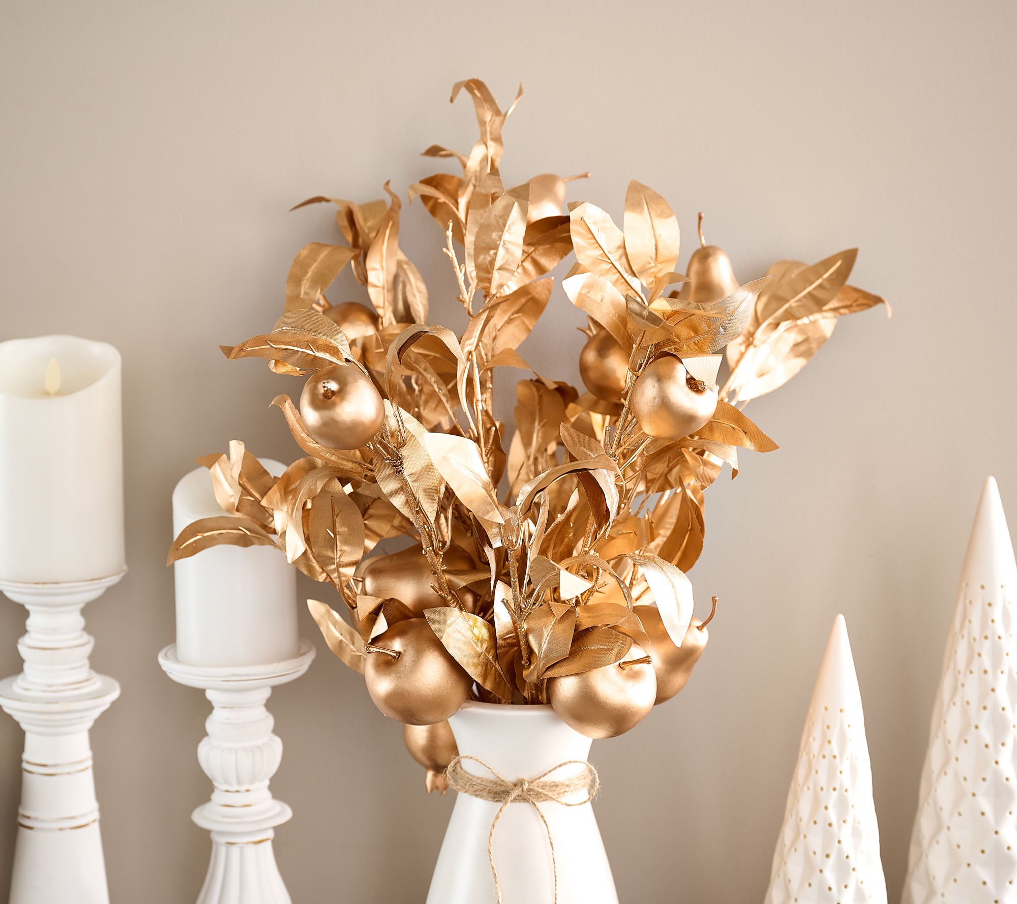 "As Is" Simply Stunning Set of 6 Gilded Fruit & Magnolia Pick by Janine ...