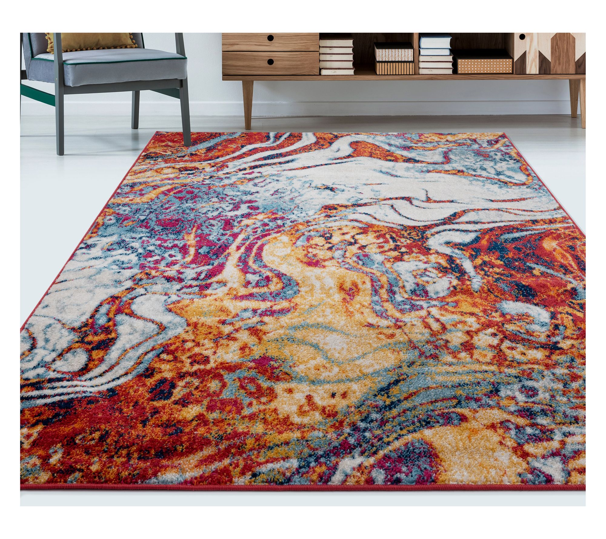 Ox Bay Abstract Performance Polypropylene Indoor Rug 5'3"x7'2" - QVC.com