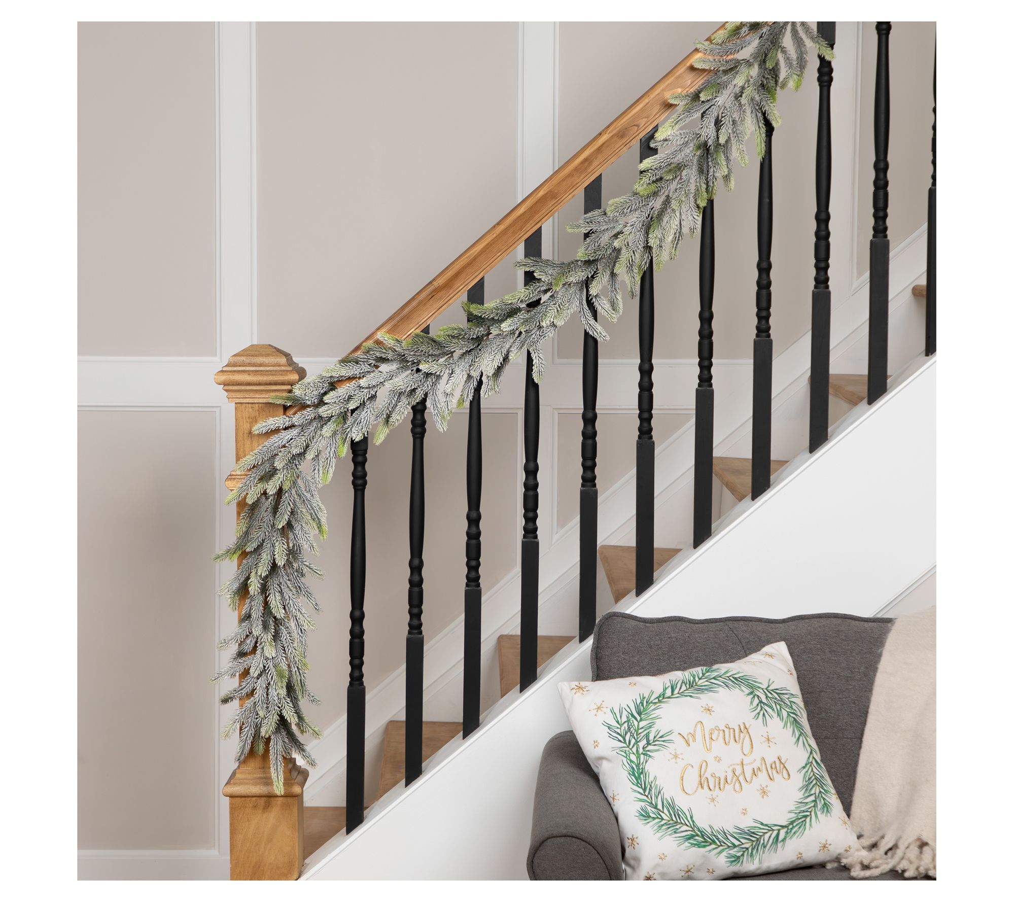 Northlight Frosted Pine Artificial Christmas Garland 6' x 7" - QVC.com