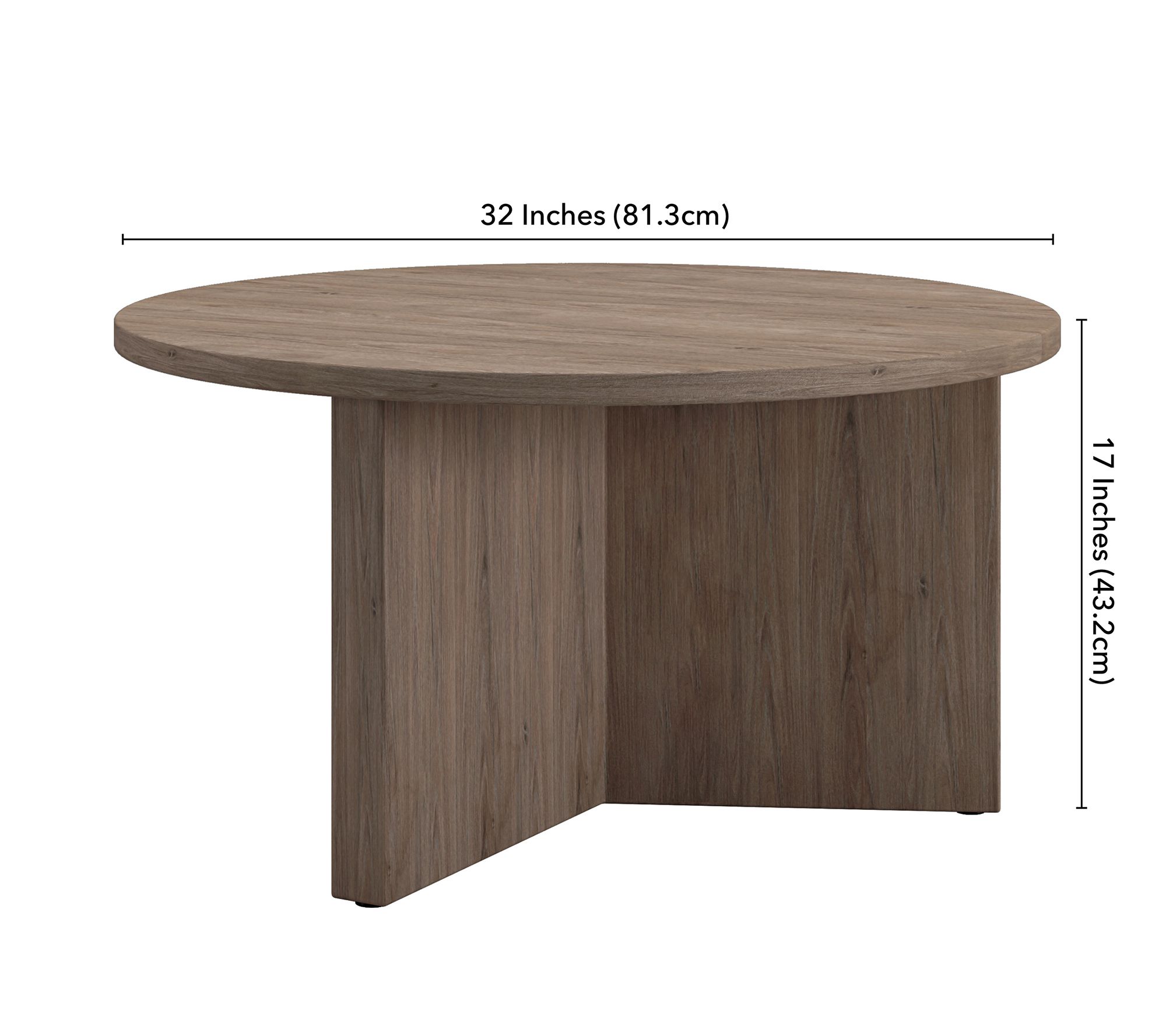 Hudson&Canal Anders 32" Wide Round Coffee Table - QVC.com
