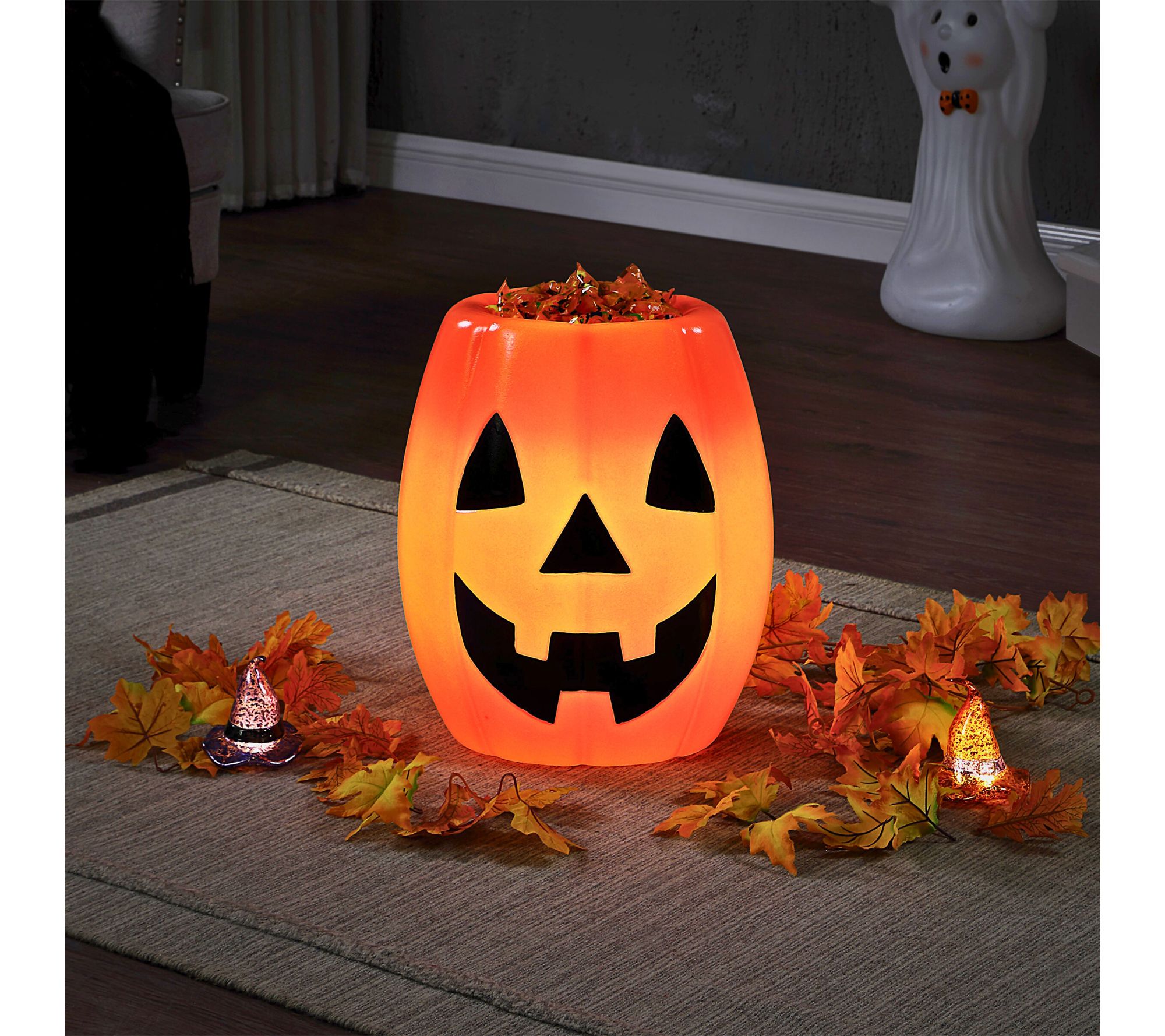 Mr. Halloween 18in Jack-O-Lantern Blow Mold Candy Bowl - QVC.com