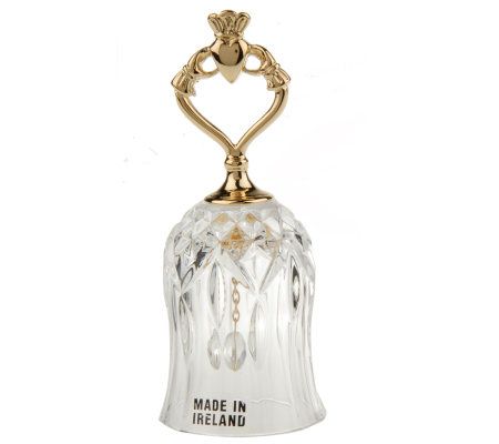 Killarney Crystal Bell with 22K Gold Claddagh Accent - QVC.com