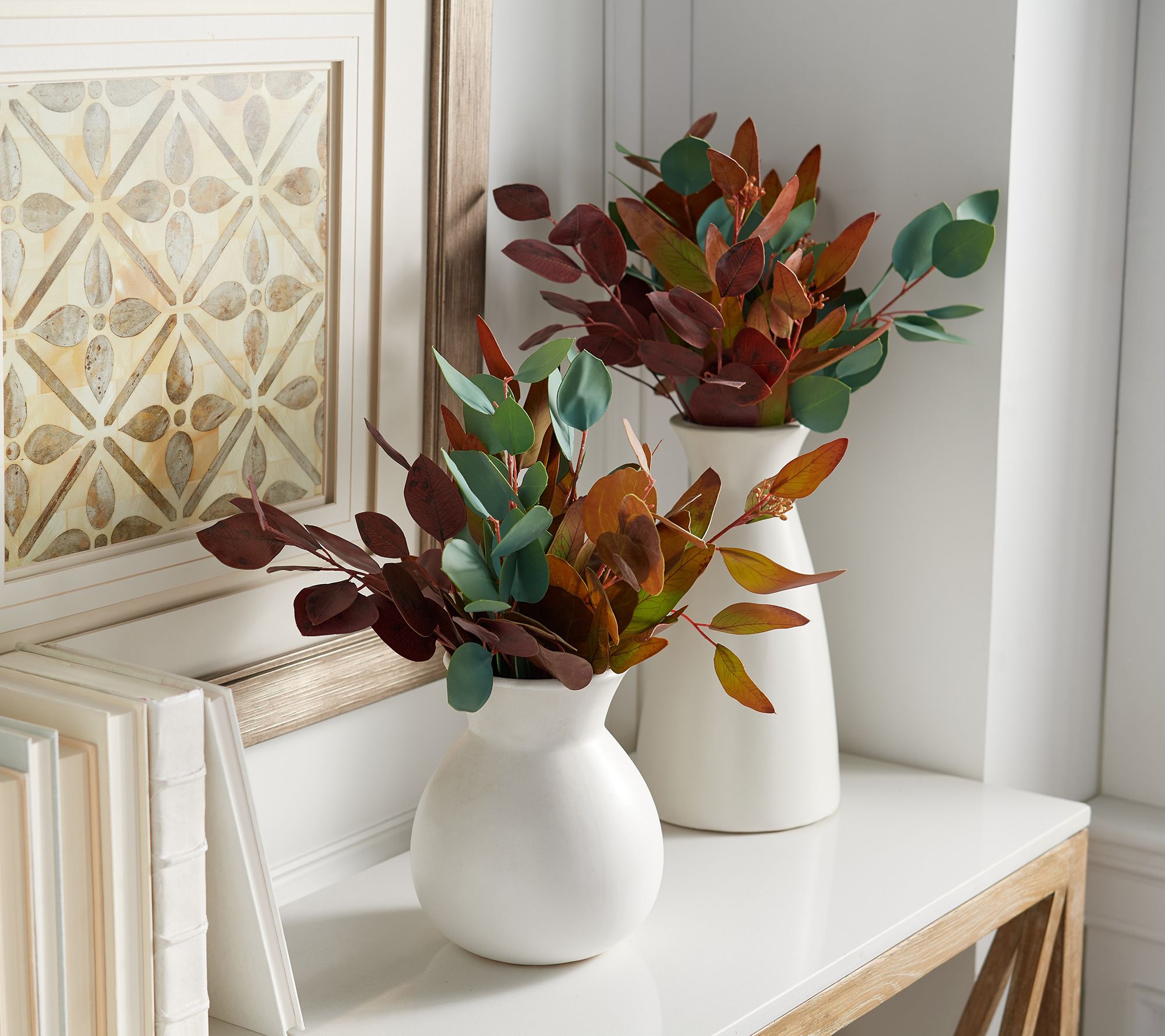 "As Is" Set of 2 18" Eucalyptus Leaf Stems by Valerie - QVC.com