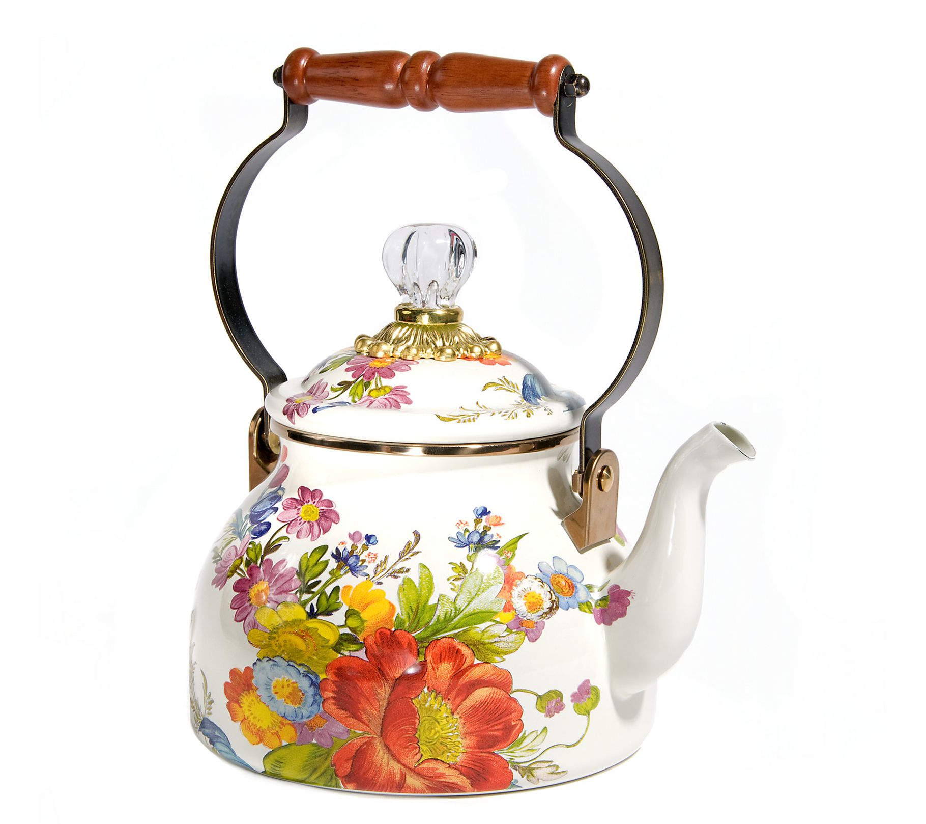 Mackenzie- Childs Flower Market 2-Quart Tea Kettle - QVC.com