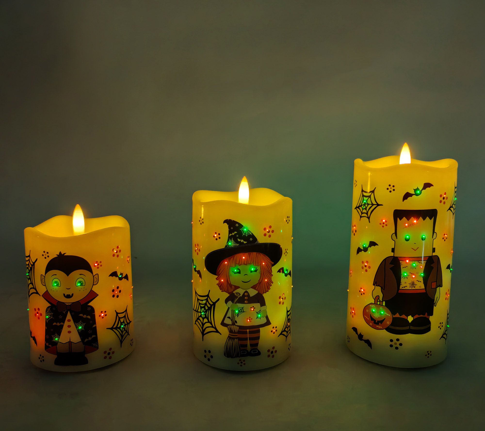 Temp-tations (3) Fiberoptic Flameless Fall Candles with Gift Box - QVC.com