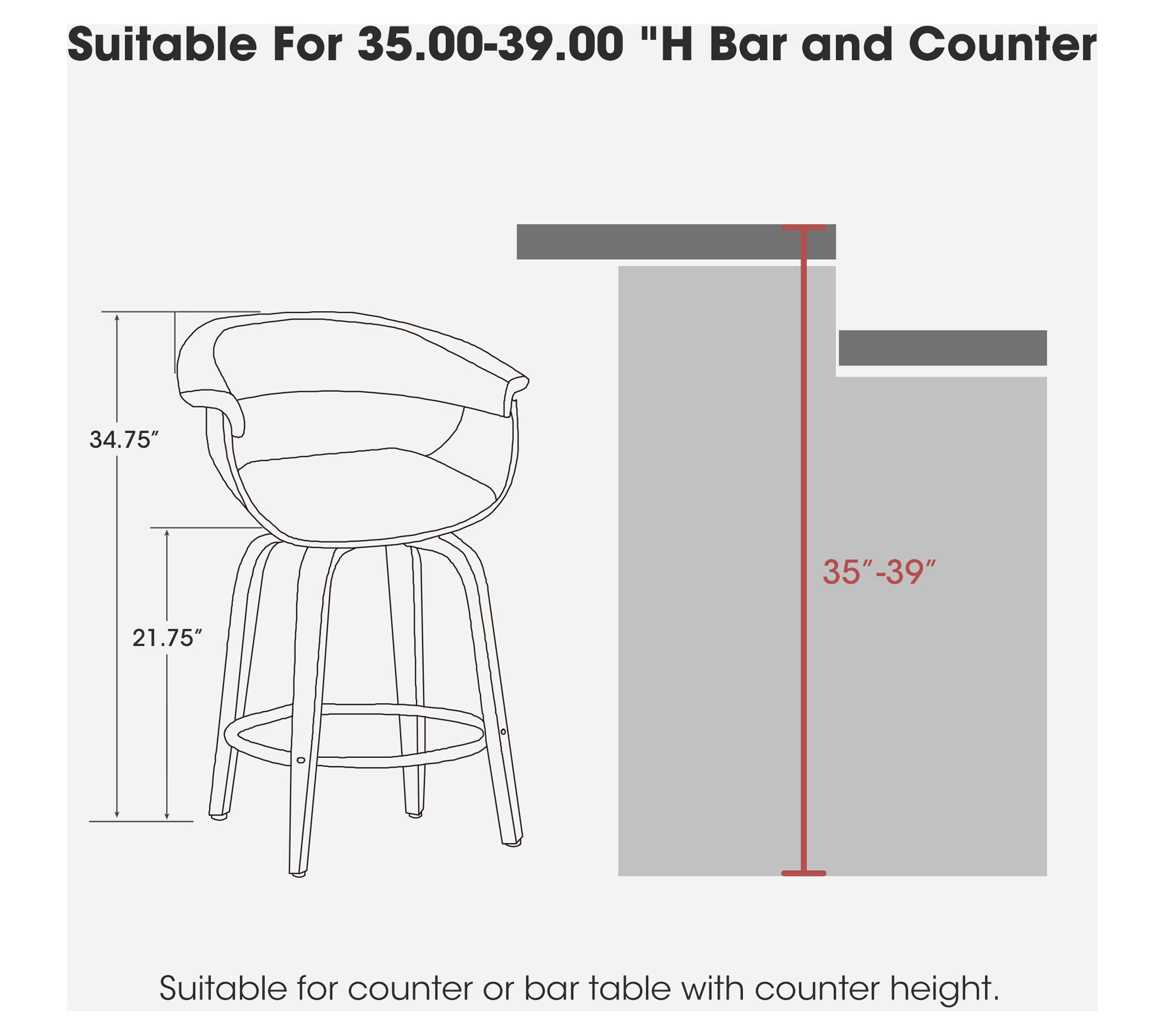 Glitzhome Mid-Century Modern Fabric Swivel Counter Stools S/2 - QVC.com