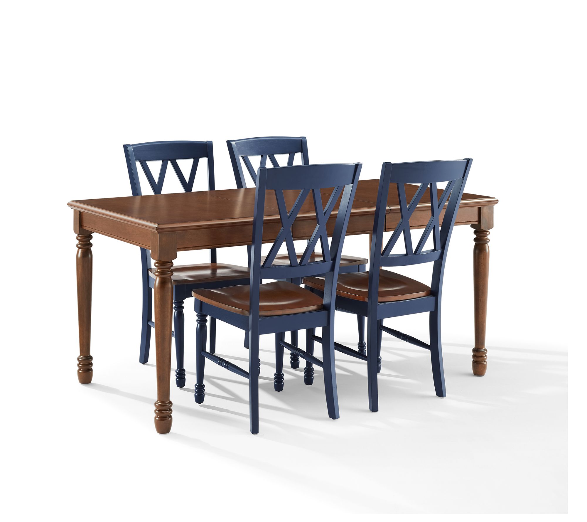 Crosley Shelby Navy Blue 5-Piece Dining Table Set - QVC.com