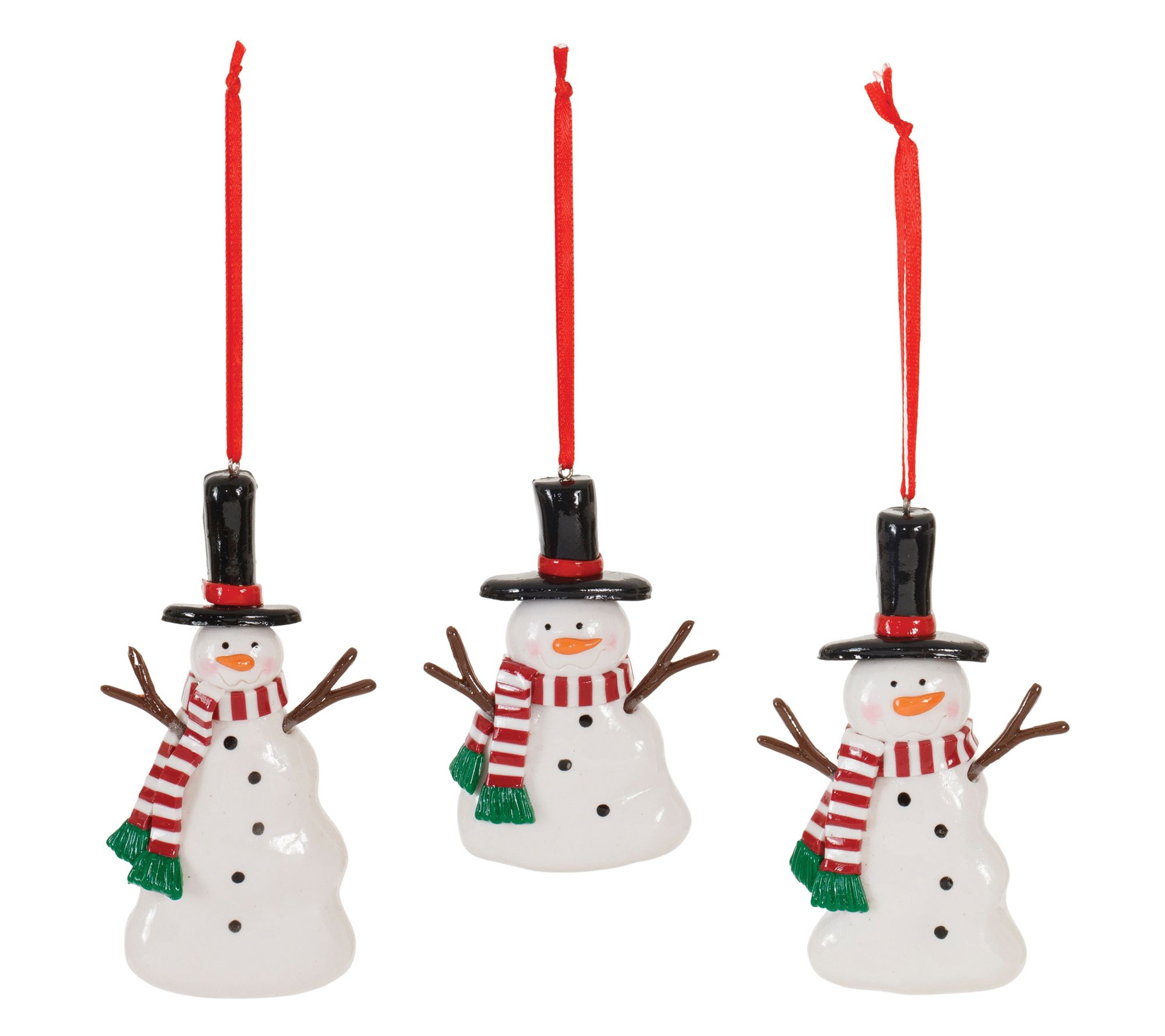 Melrose Clay Snowman Ornament (Set of 12) - QVC.com