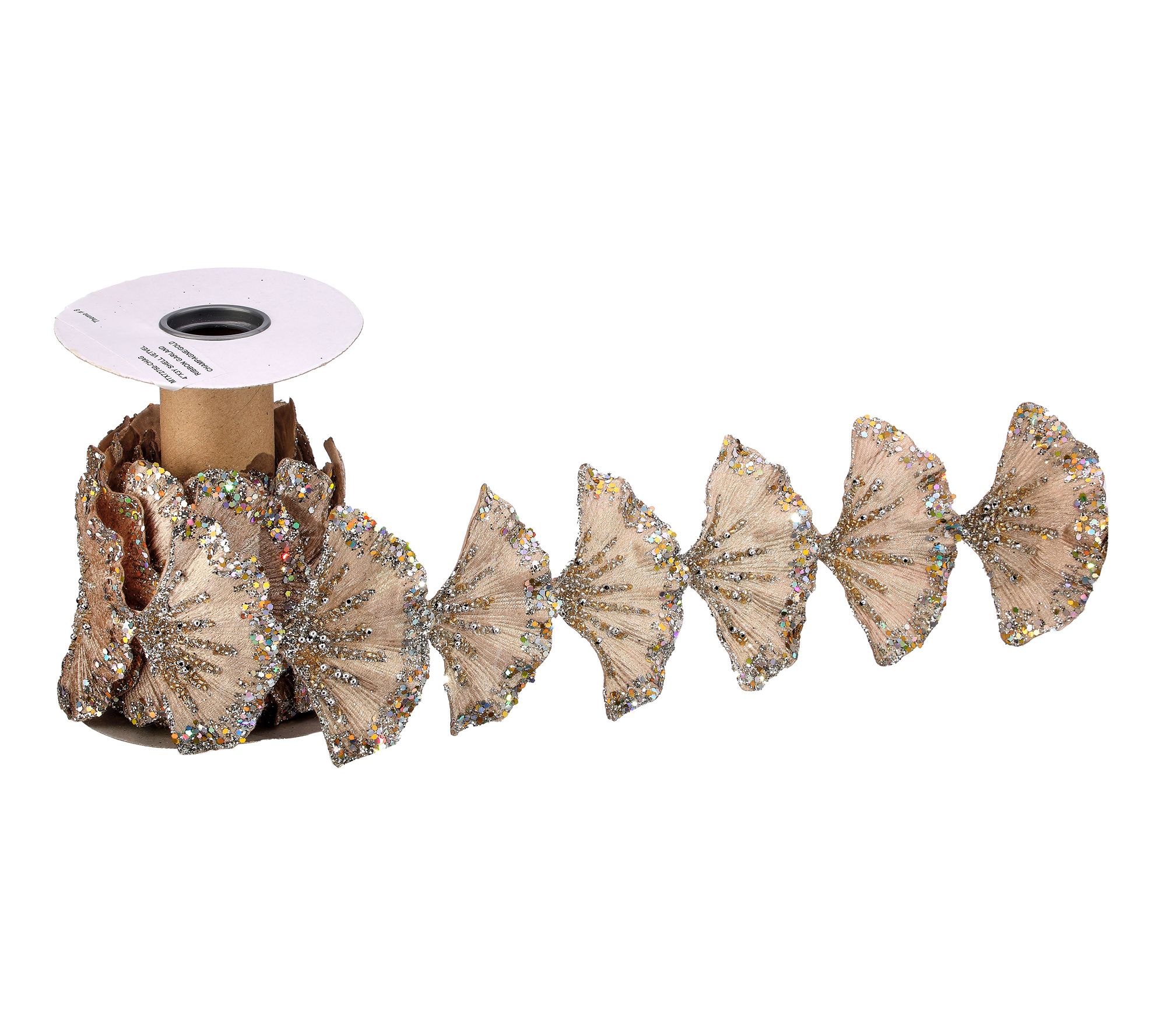 4"X3y Shell Velvet Ribbon Garland By Valerie - QVC.com