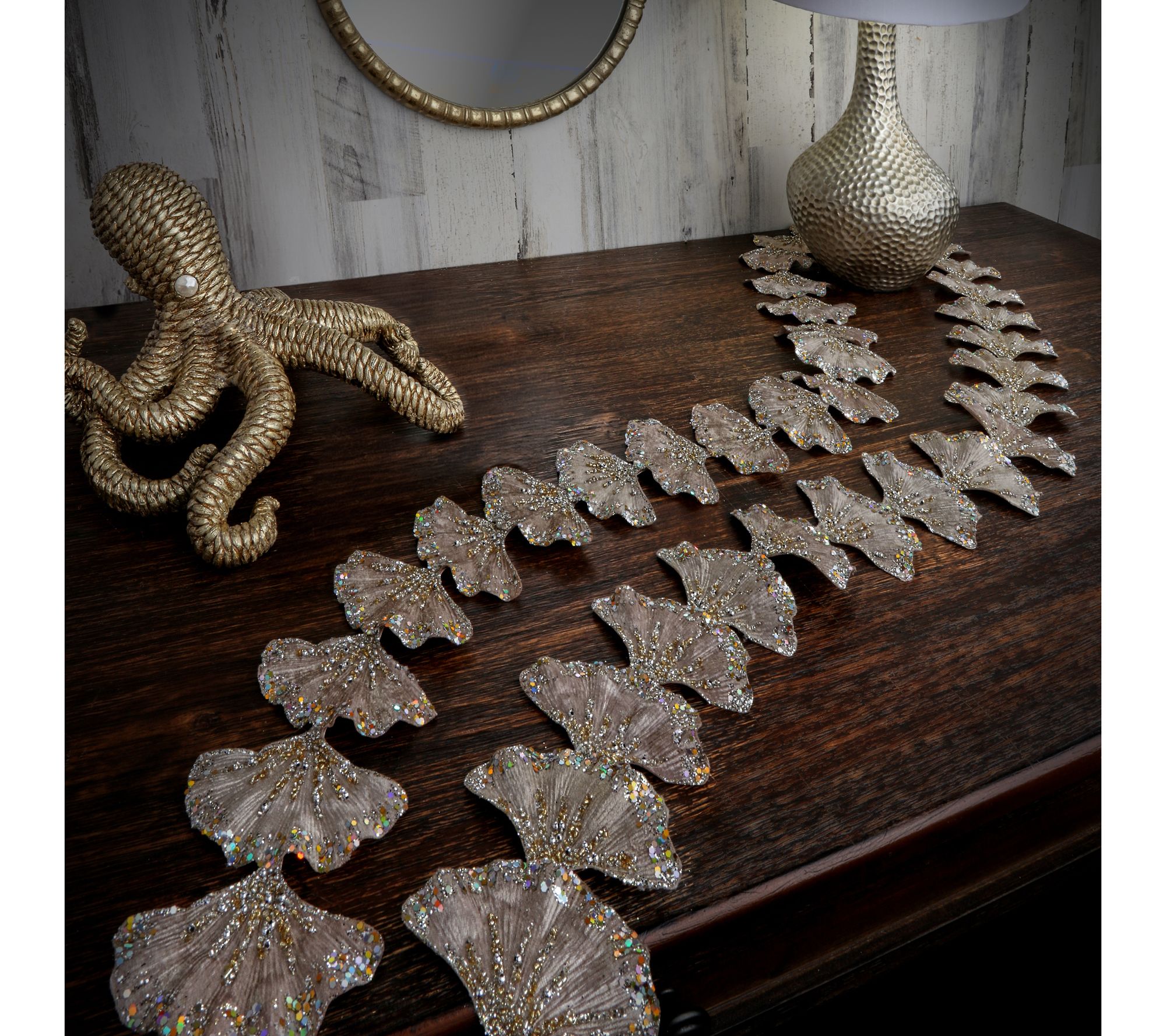 4"X3y Shell Velvet Ribbon Garland By Valerie - QVC.com