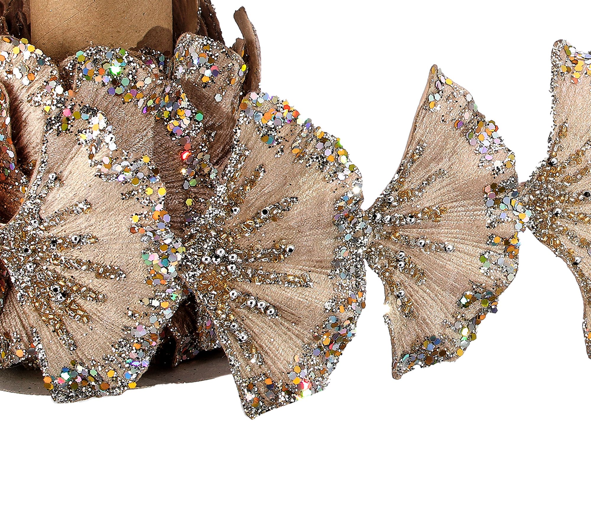 4"X3y Shell Velvet Ribbon Garland By Valerie - QVC.com