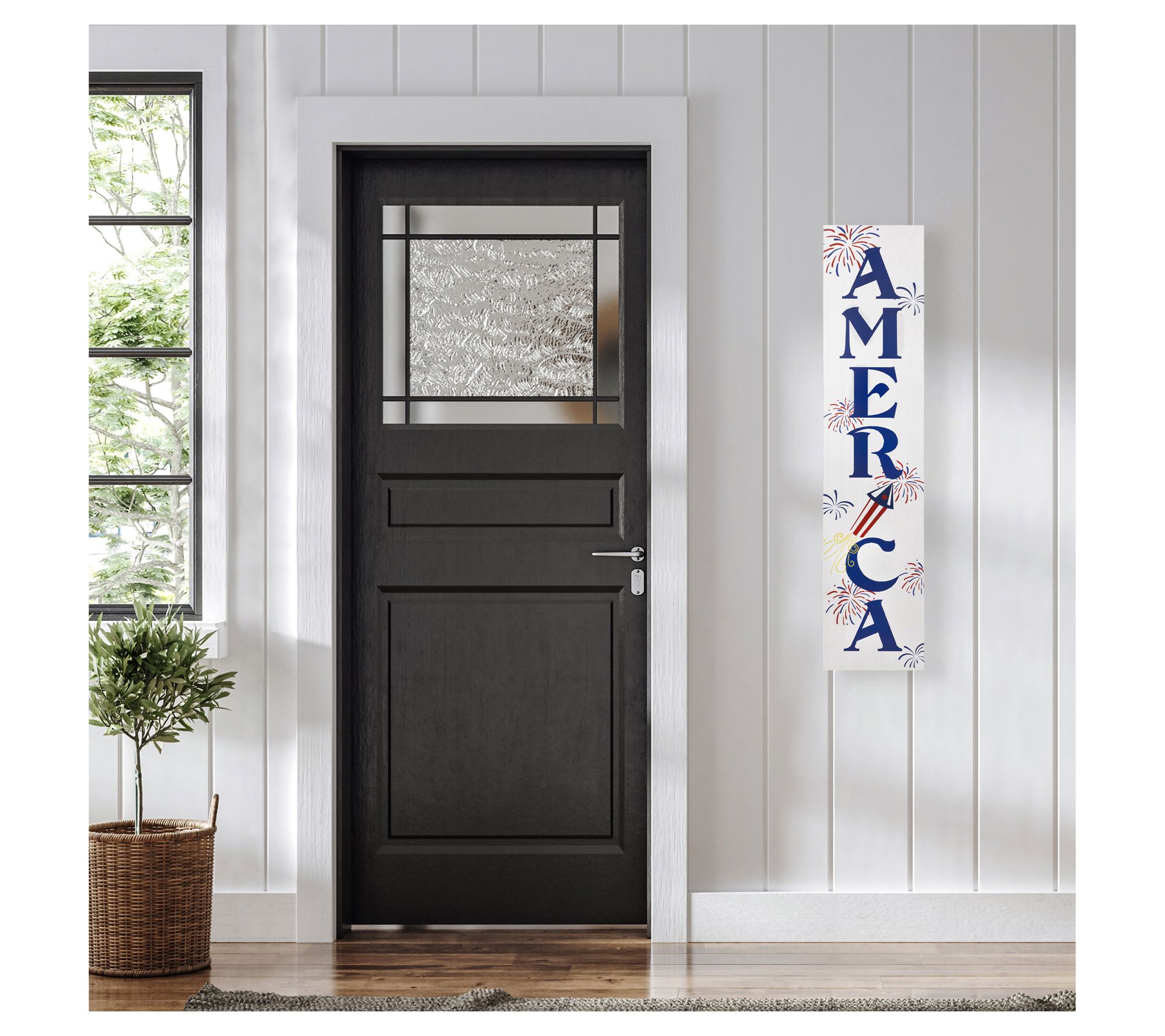 Northlight Patriotic "America" Fireworks Porch Board Sign 36" - QVC.com