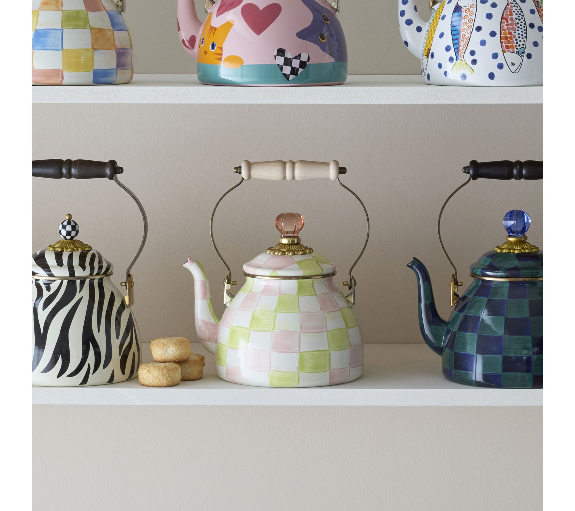 MacKenzie- Childs Palm Beach Tea Kettle C0llective - QVC.com