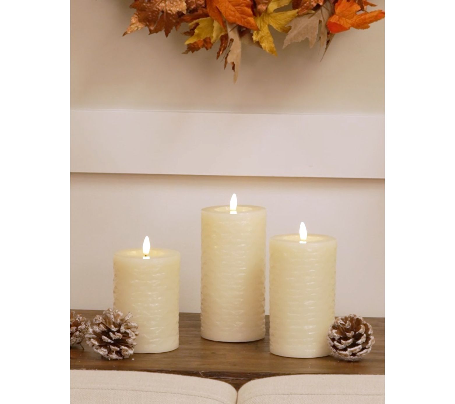 "As Is" Set of 3 Textured Wax Flameless Candles by Kim Gravel - QVC.com