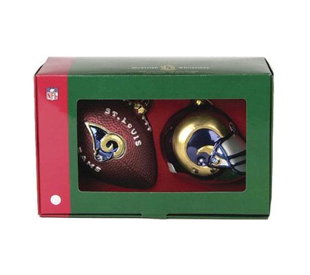 NFL St. Louis Rams Helmet and Football Ornaments - QVC.com
