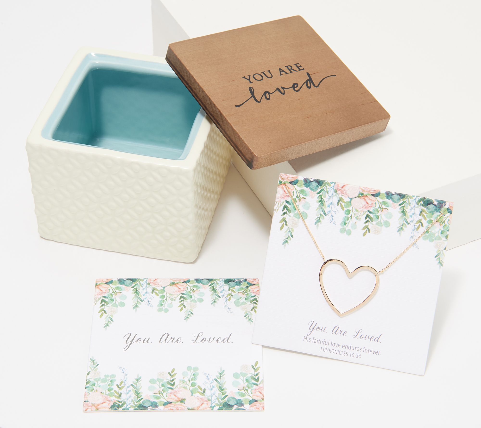 DaySpring Inspirational 2pc Ceramic Box and Pendant Necklace Set - QVC.com