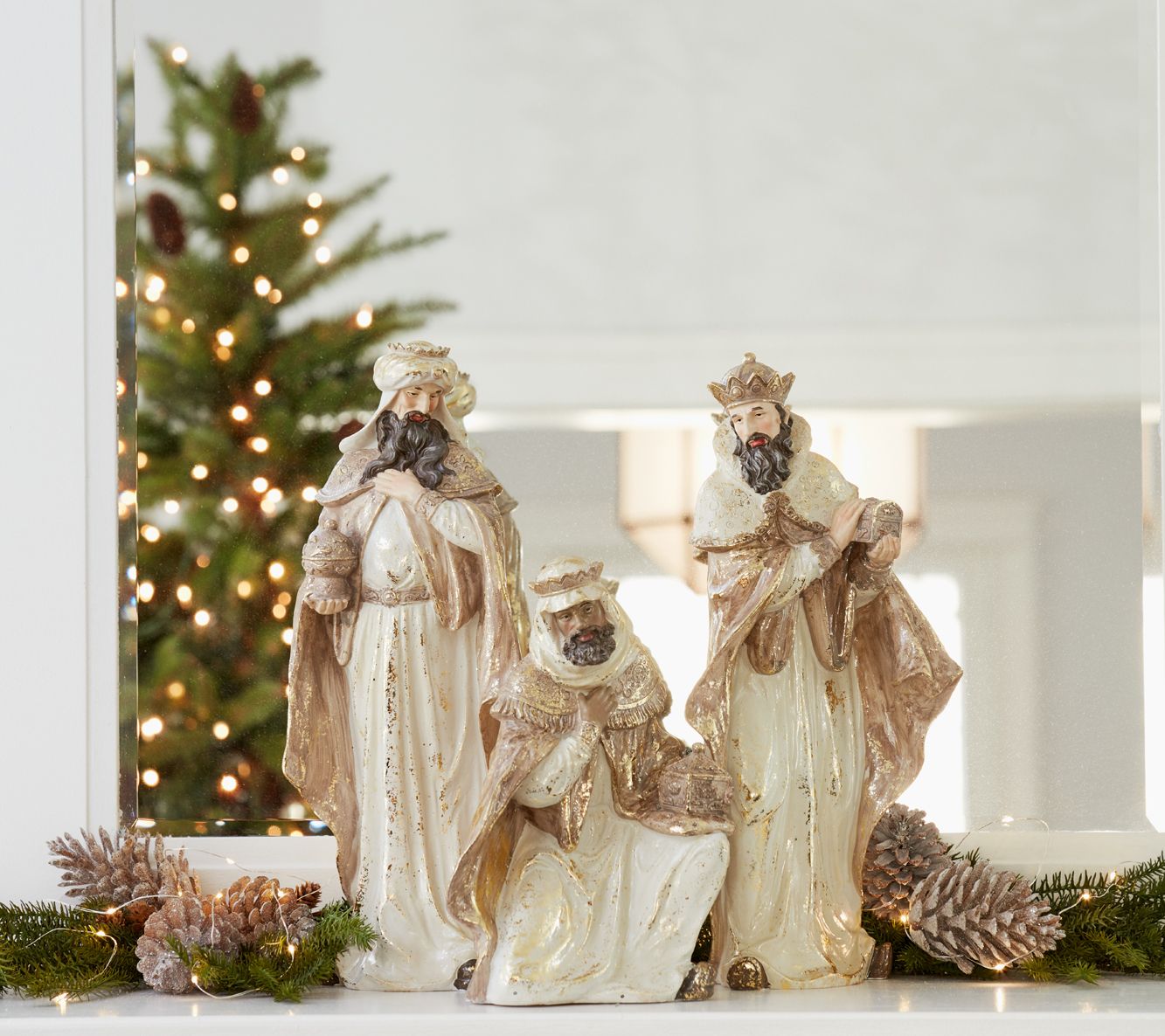 Melrose Nativity Wisemen Figurines w/Gold Accents (S/3) - QVC.com
