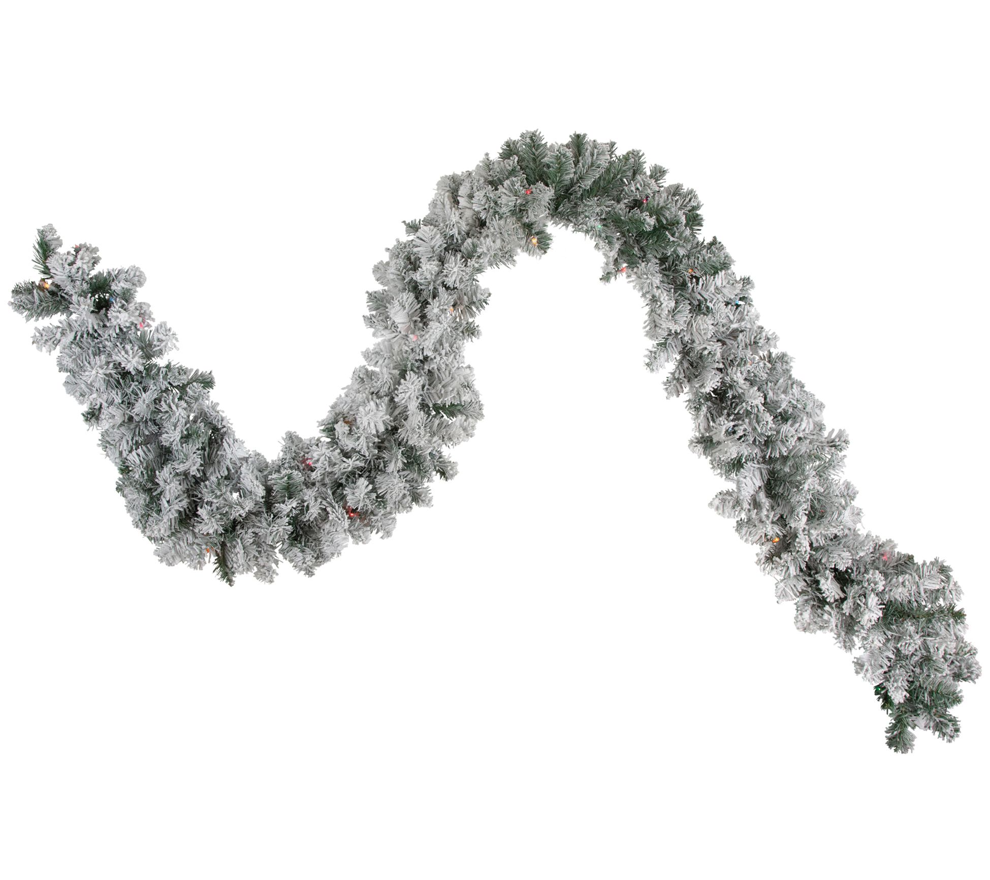 Northlight 9' x 10" Flocked Madison Pine Garlan d Multi Lights - QVC.com