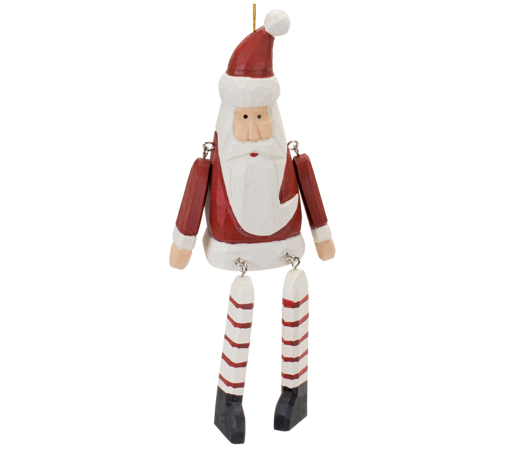 Melrose Dangle Santa Ornament (Set of 6) - QVC.com