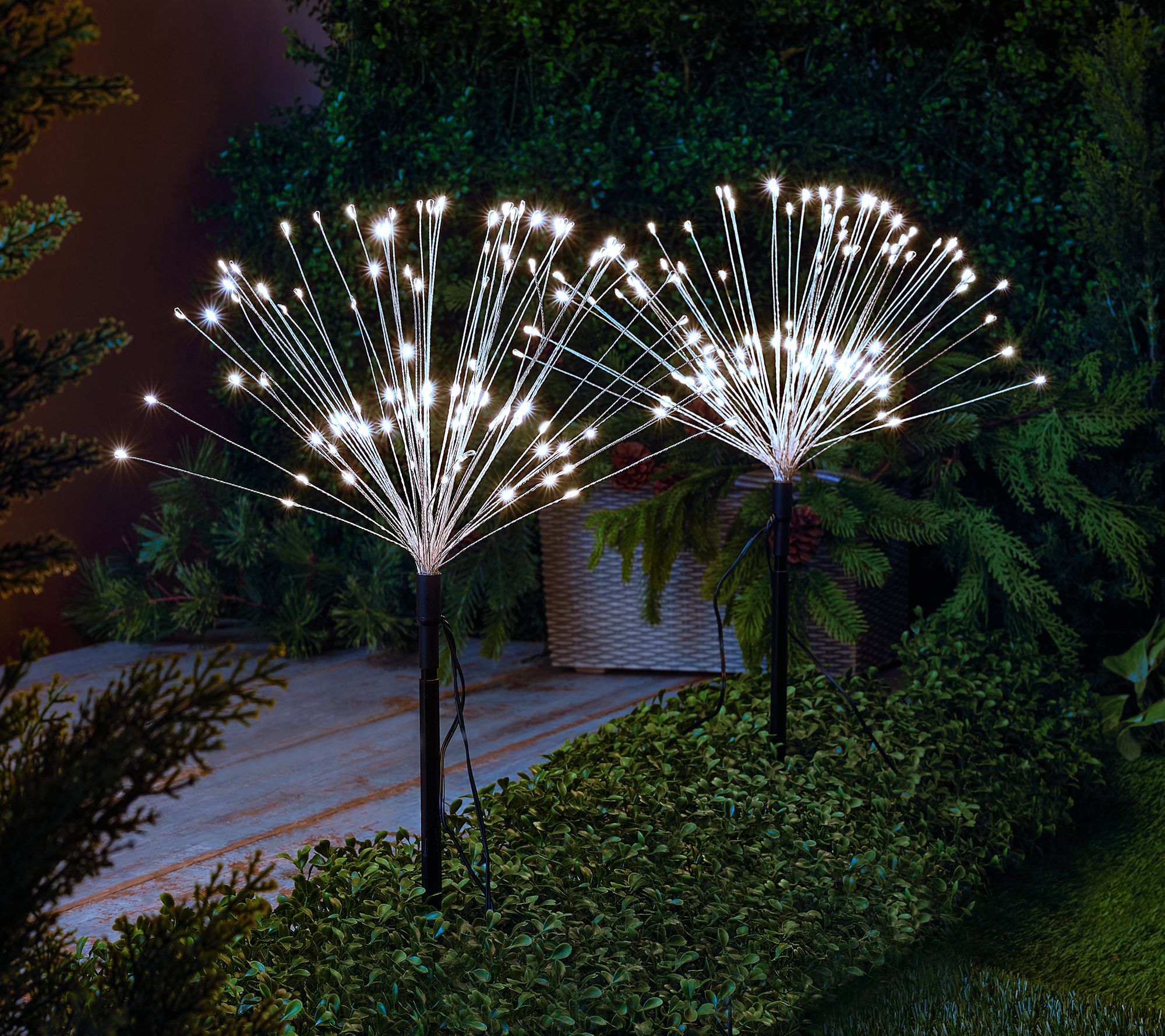 Bethlehem Lights (2) Star Bursts with Remote - Black Wire - QVC.com