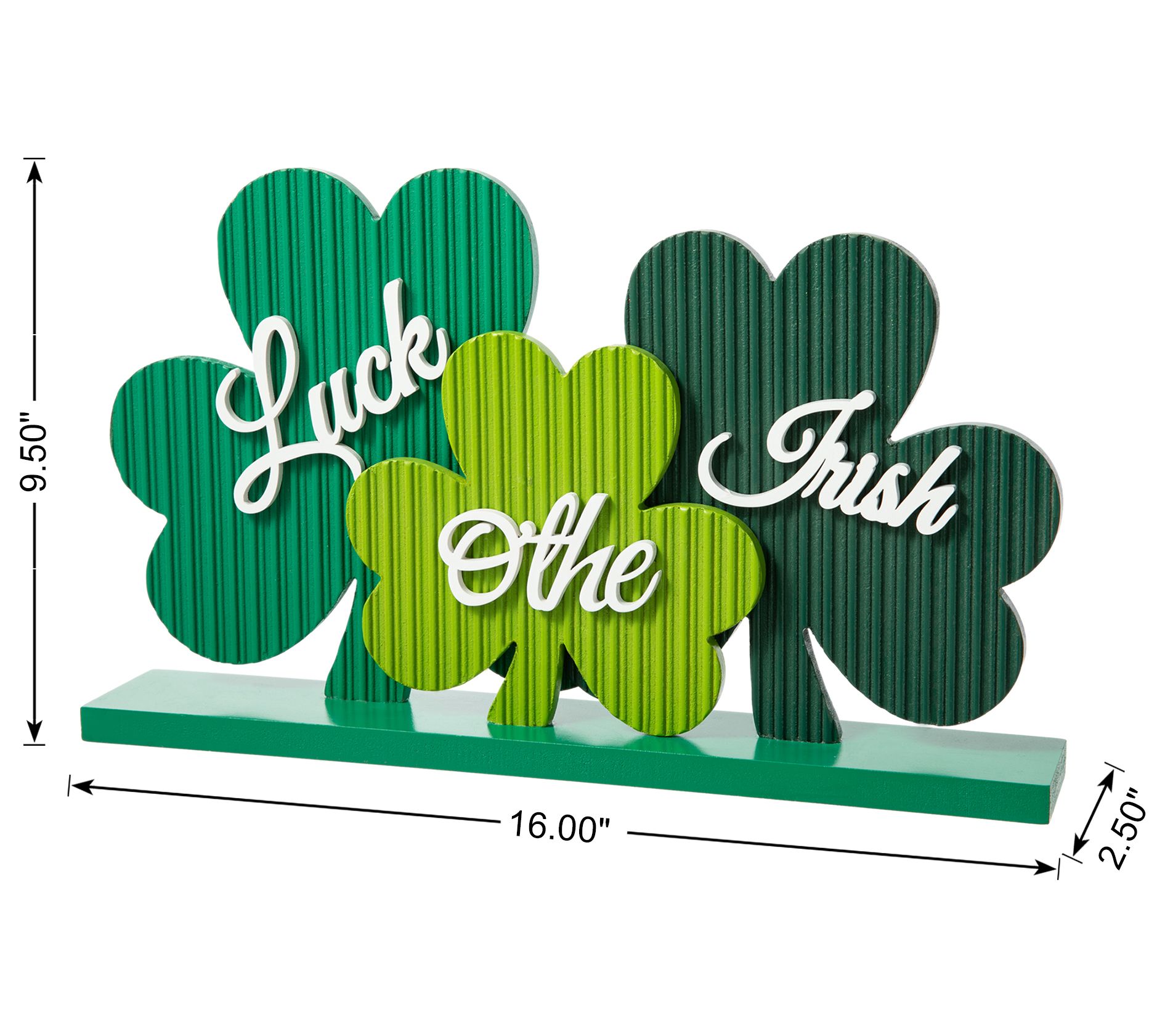 Glitzhome 16" St.Patrick's Wooden Shamrocks Table Decor - QVC.com