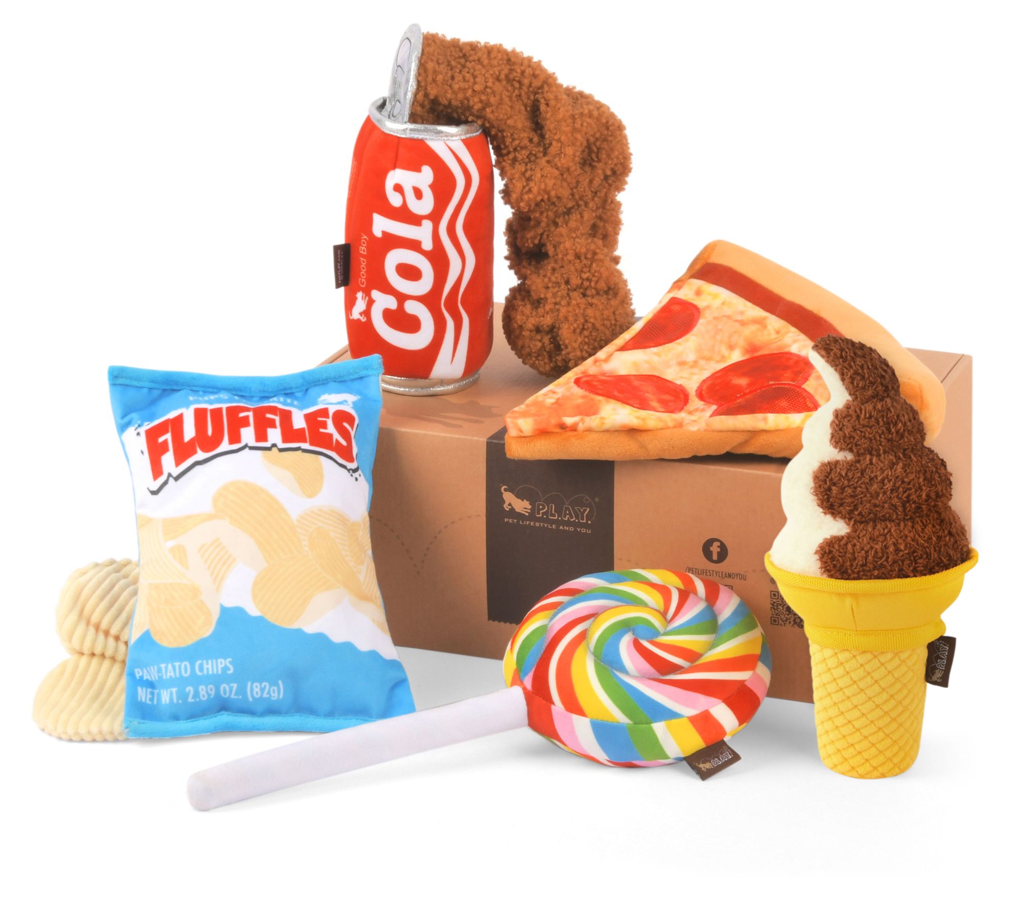 P.L.A.Y. Snack Attack Collection - 5pc Plush Dog Toys - QVC.com