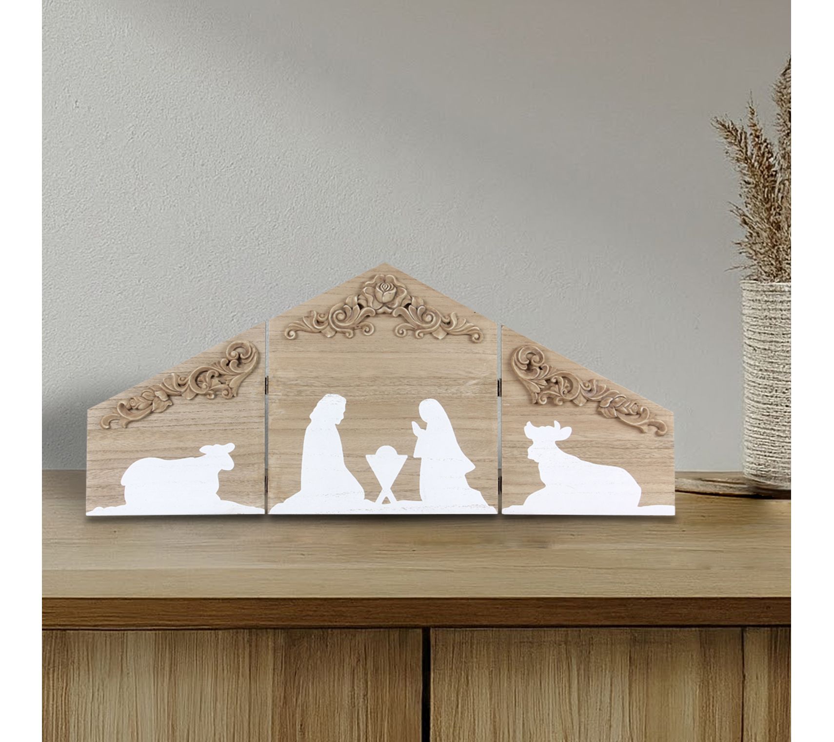 Young's Wood Country Christmas Tabletop HingedNativity - QVC.com