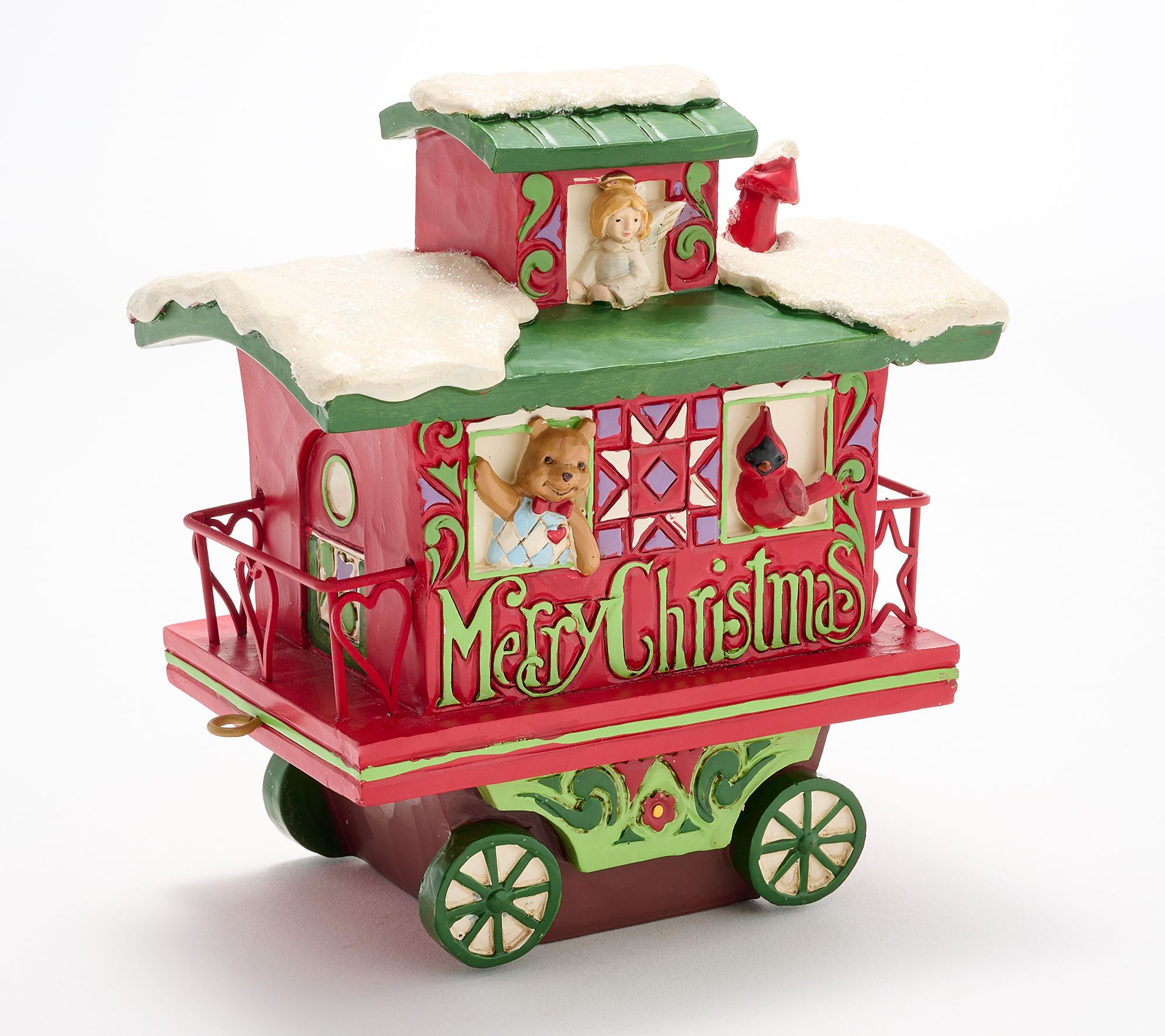 "As Is" Jim Shore Heartwood Creek Christmas Train Caboose - QVC.com