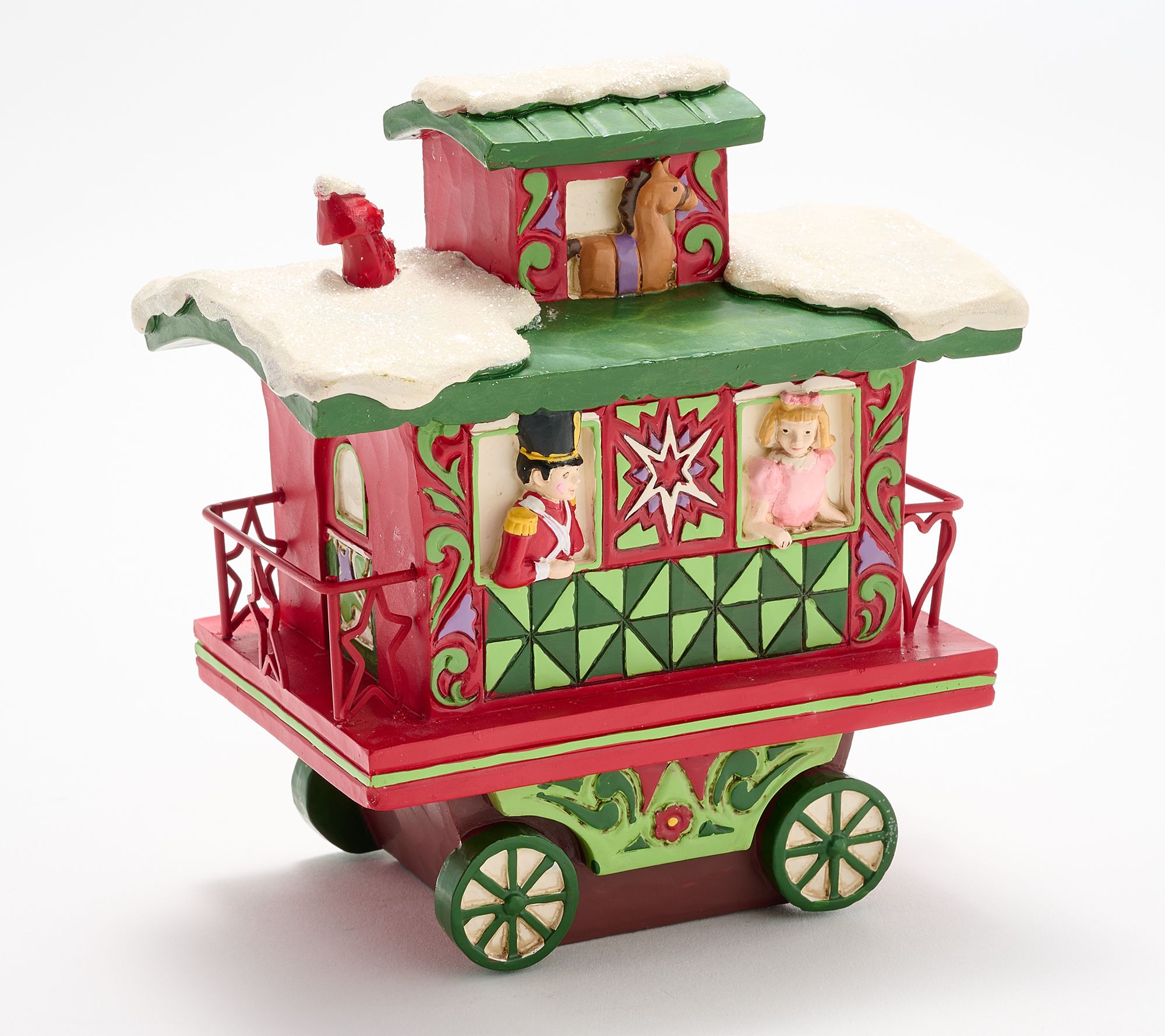 "As Is" Jim Shore Heartwood Creek Christmas Train Caboose - QVC.com