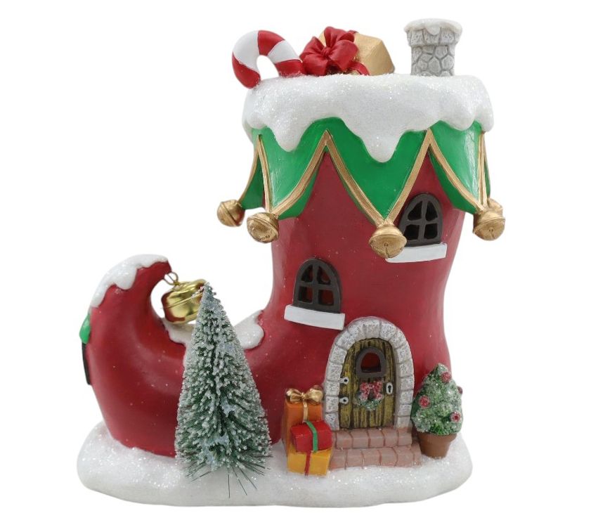 RC Home Decor 8" Lighted Christmas Boot House Decoration - QVC.com