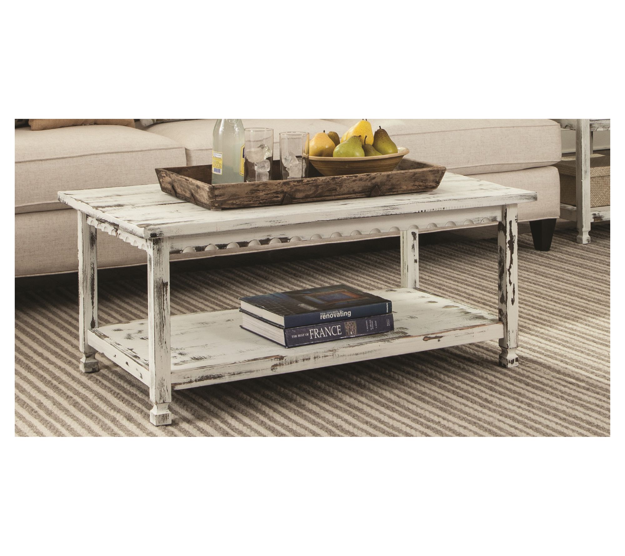 Alaterre Furniture Country Cottage Farmhouse Coffee Table - QVC.com
