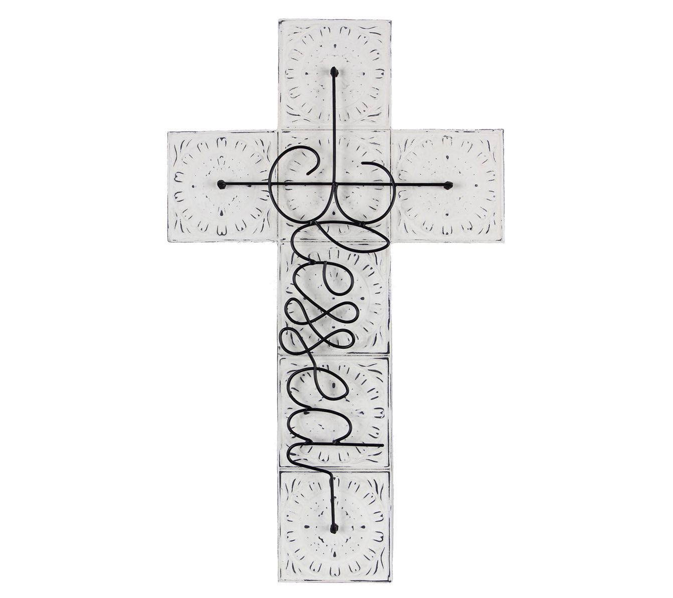 Young's Metal Cross with Twist Iron Blessed Des ign - QVC.com