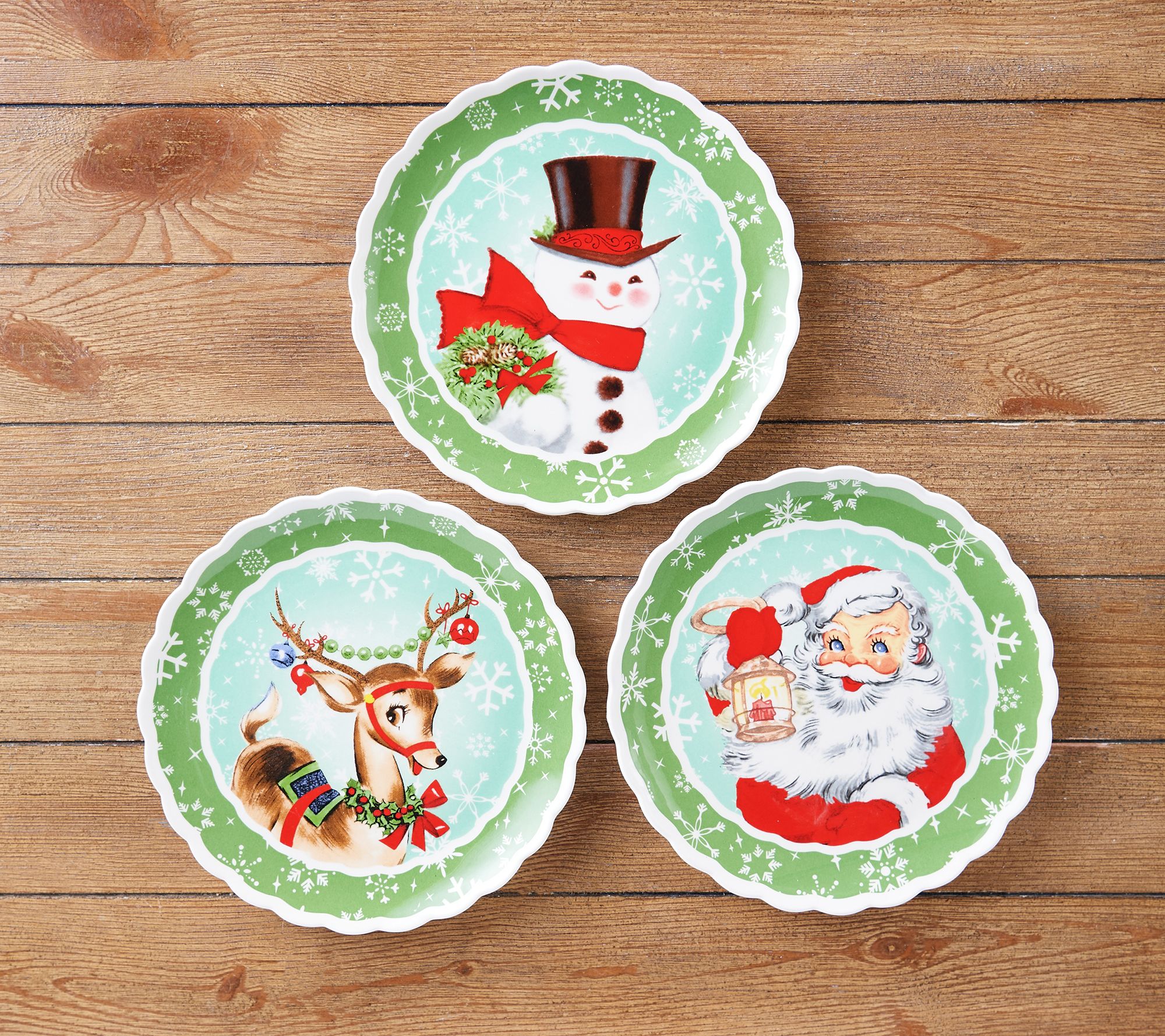 "As Is" Mr. Christmas Set of (6) 8" Ceramic Dessert Plates - QVC.com