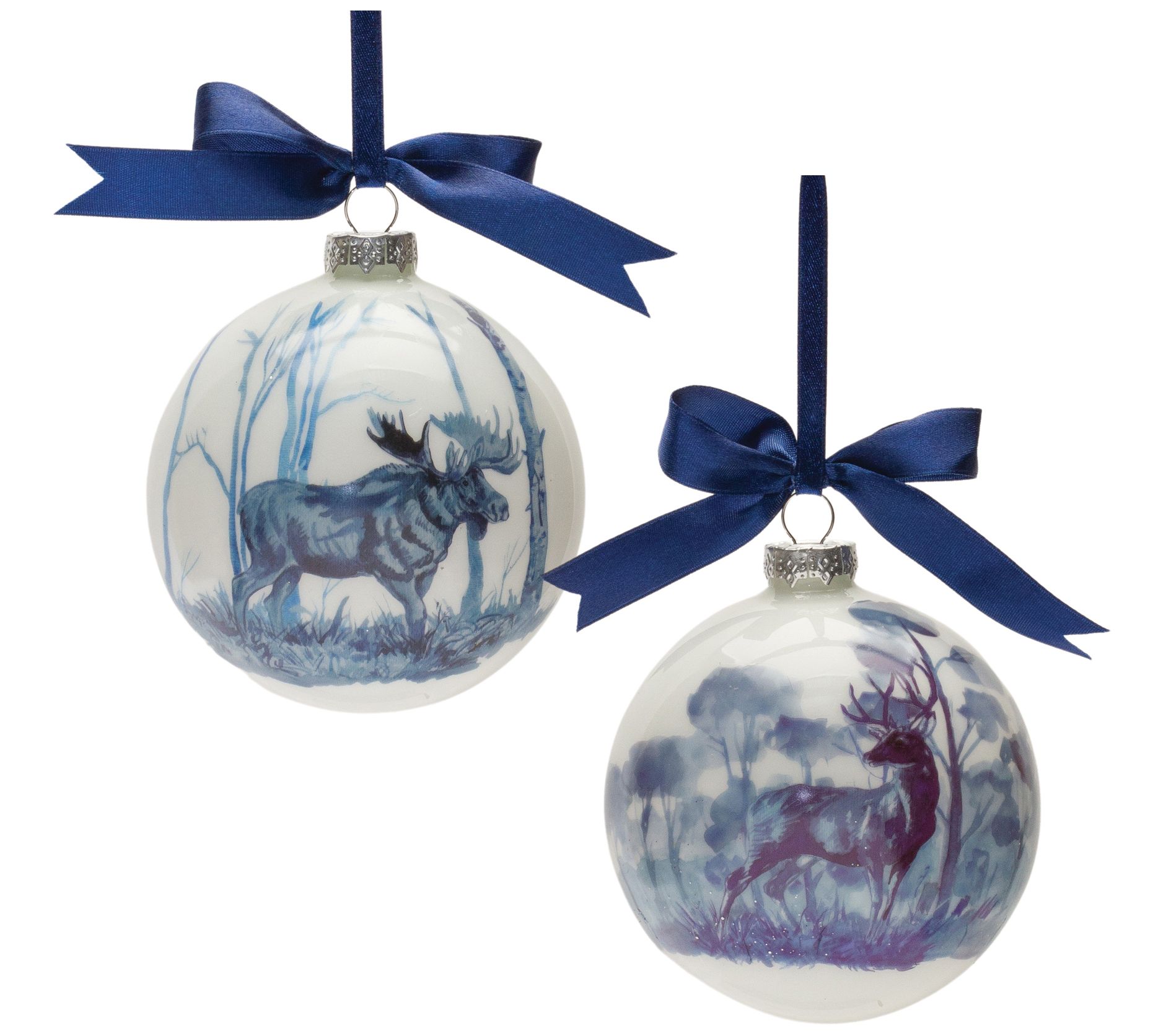 Melrose Woodland Deer and Moose Ball Ornament (Set of 6) - QVC.com