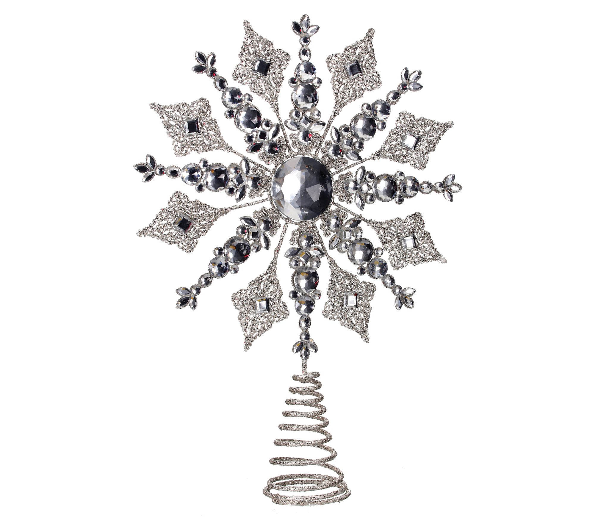 14.5" Jewel Snowflake Tree Topper by Valerie - QVC.com