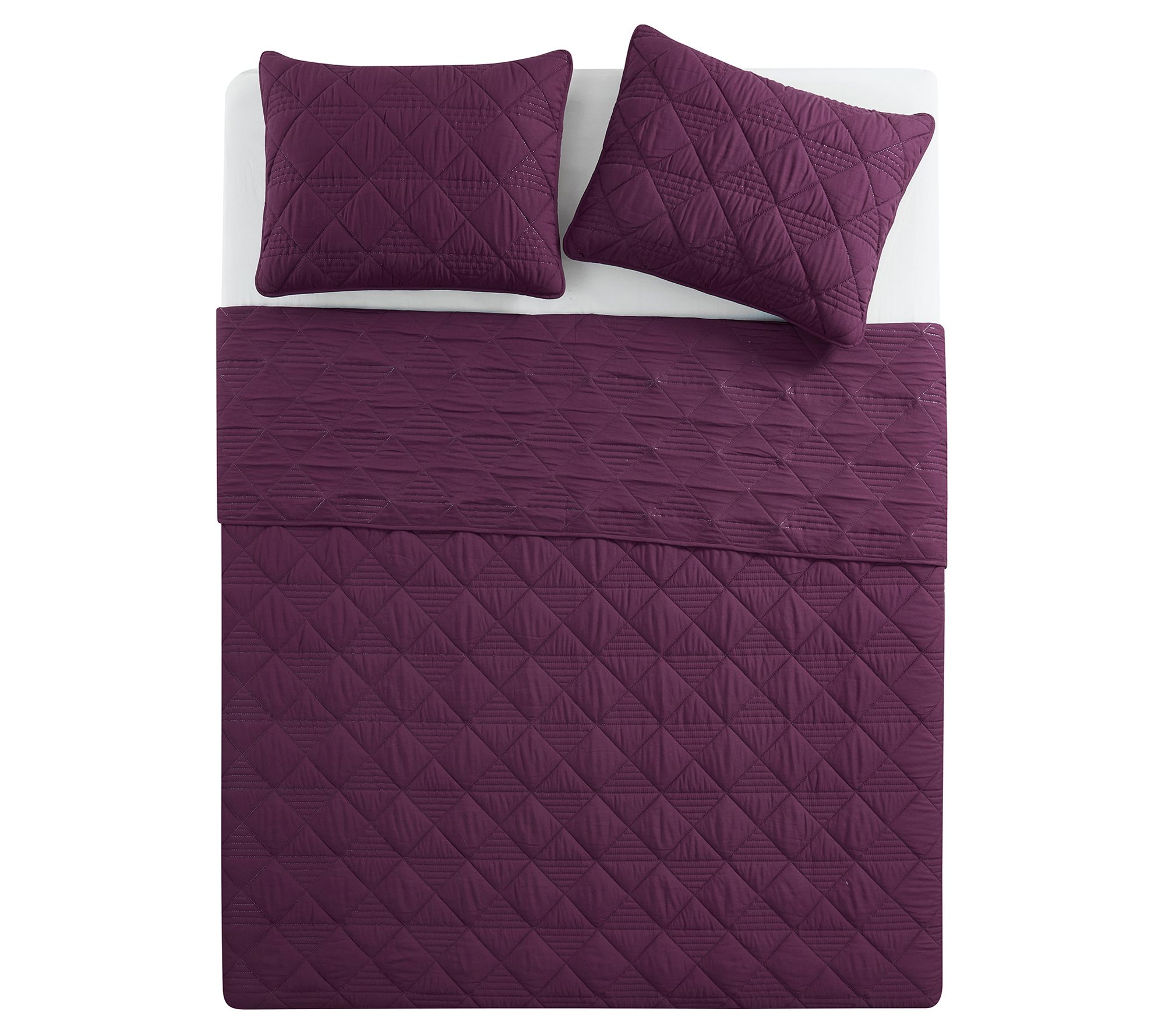 VCNY Home Lucy 3-Piece Diamond Microfiber QuiltSet, King - QVC.com
