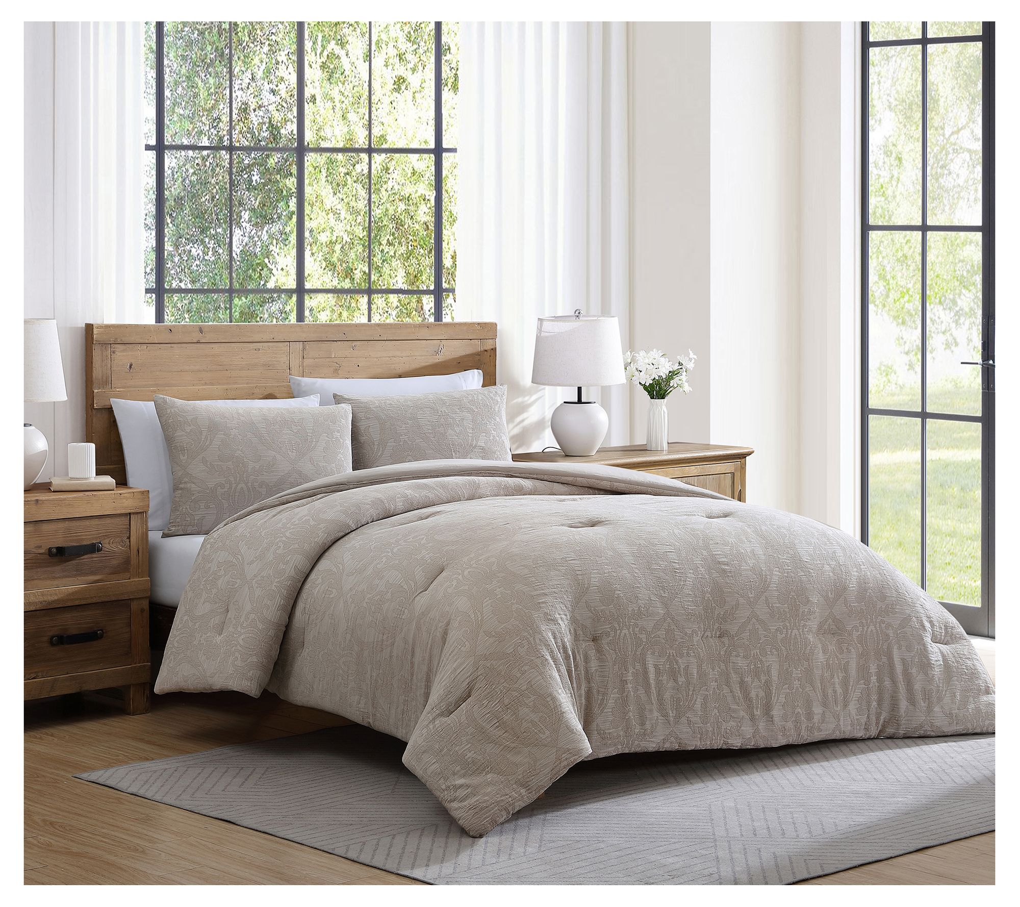 Tahari Home Camille Cotton Comforter Set, F/Q - QVC.com