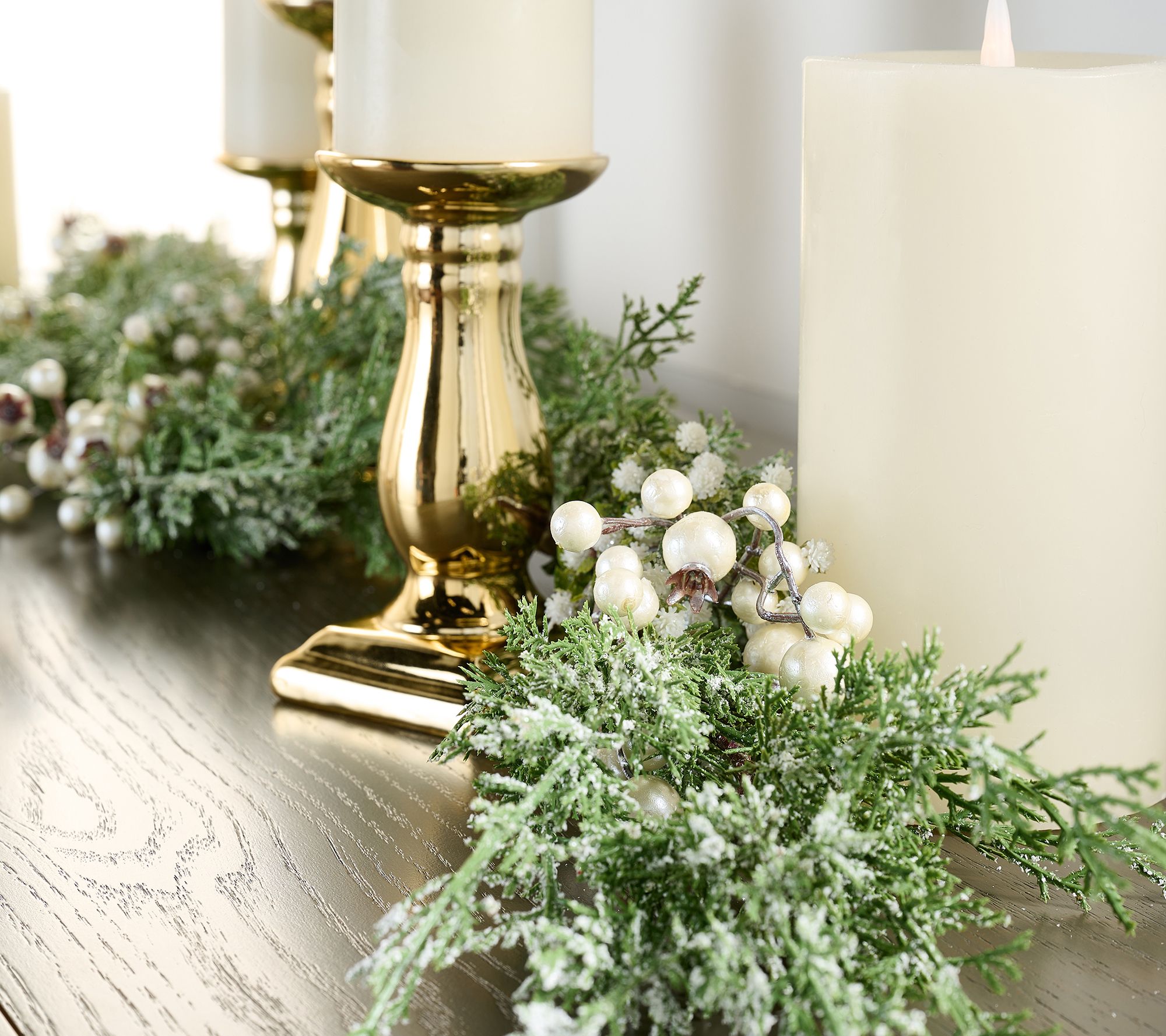 "As Is" 4' Winter Frost Cedar and Berry Garland by Valerie - QVC.com