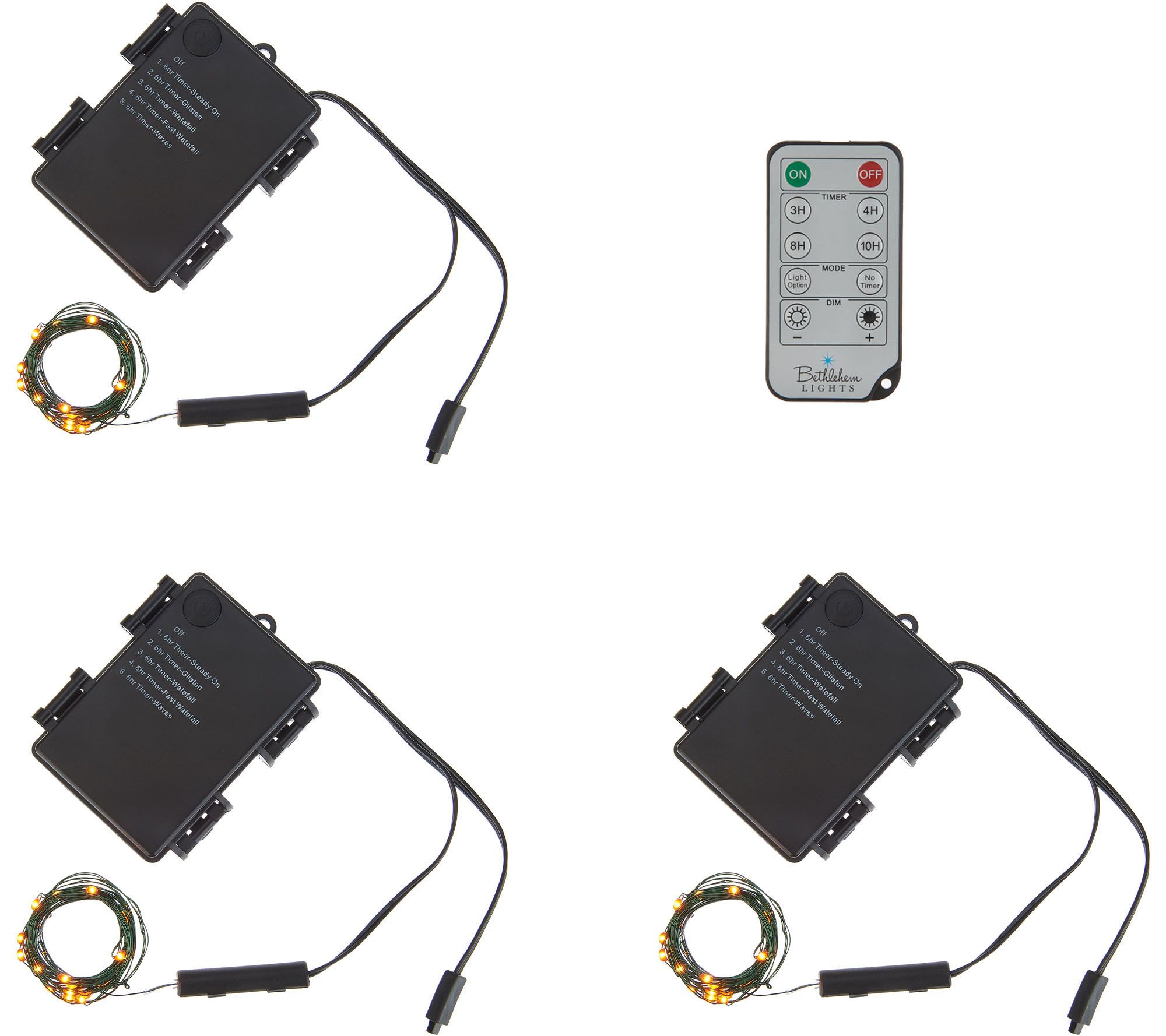 (QVC) Bethlehem Lights Set of 3 Indoor/Outdoor 8' Fairy Lights with ...