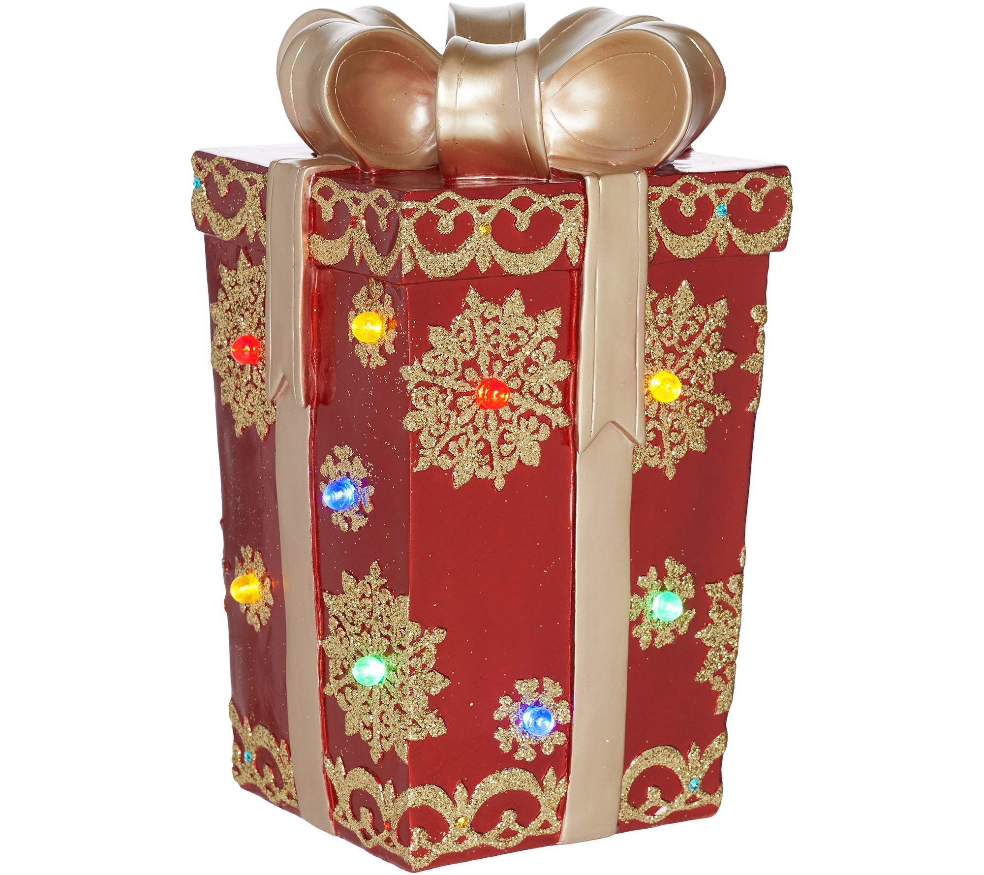 Kringle Express Indoor/Outdoor Illuminated 18" Gift Box - QVC.com
