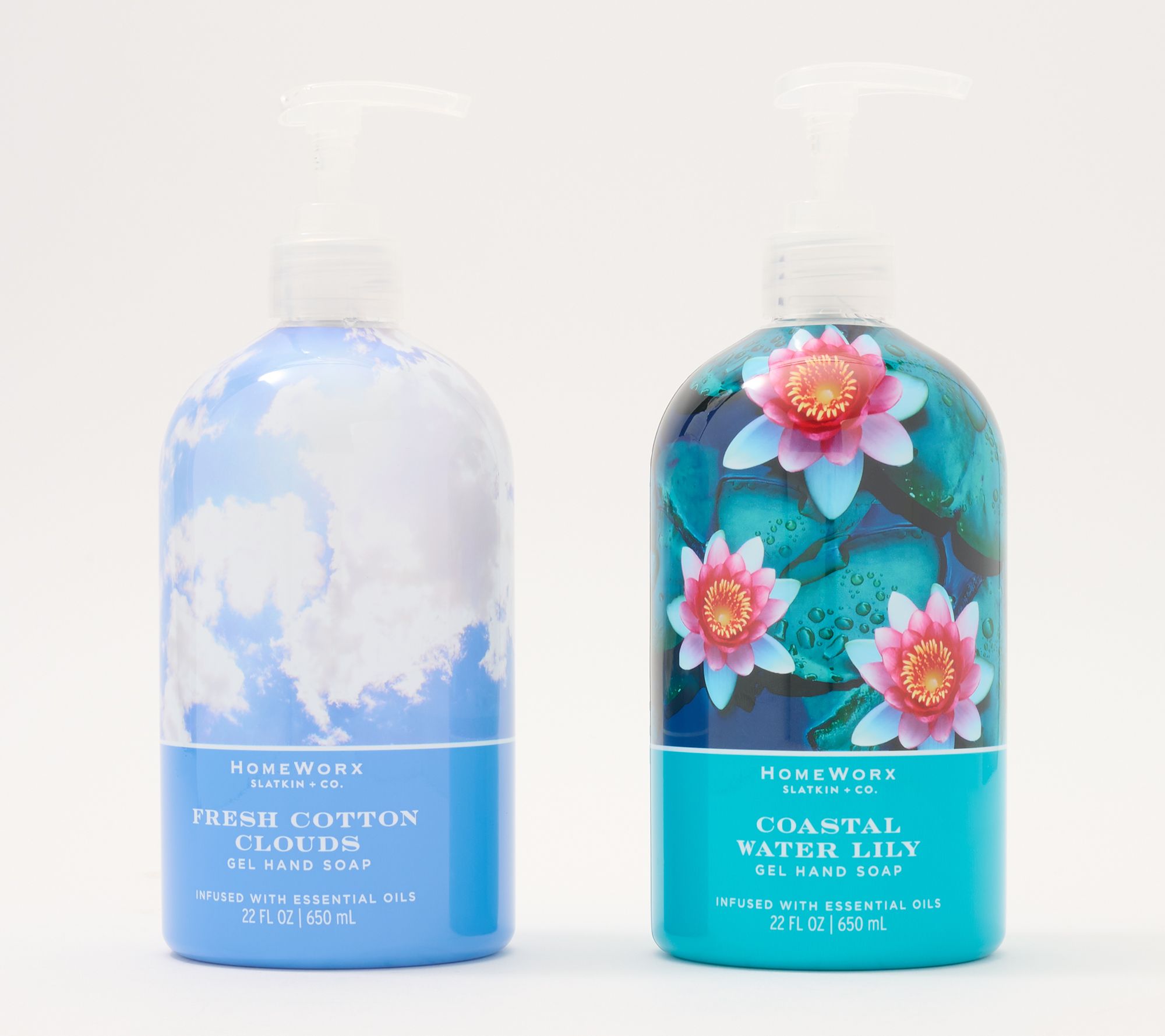 HomeWorx by Slatkin + Co. Set of 2 22-oz Clouds/ Water Lily Hand Soaps ...
