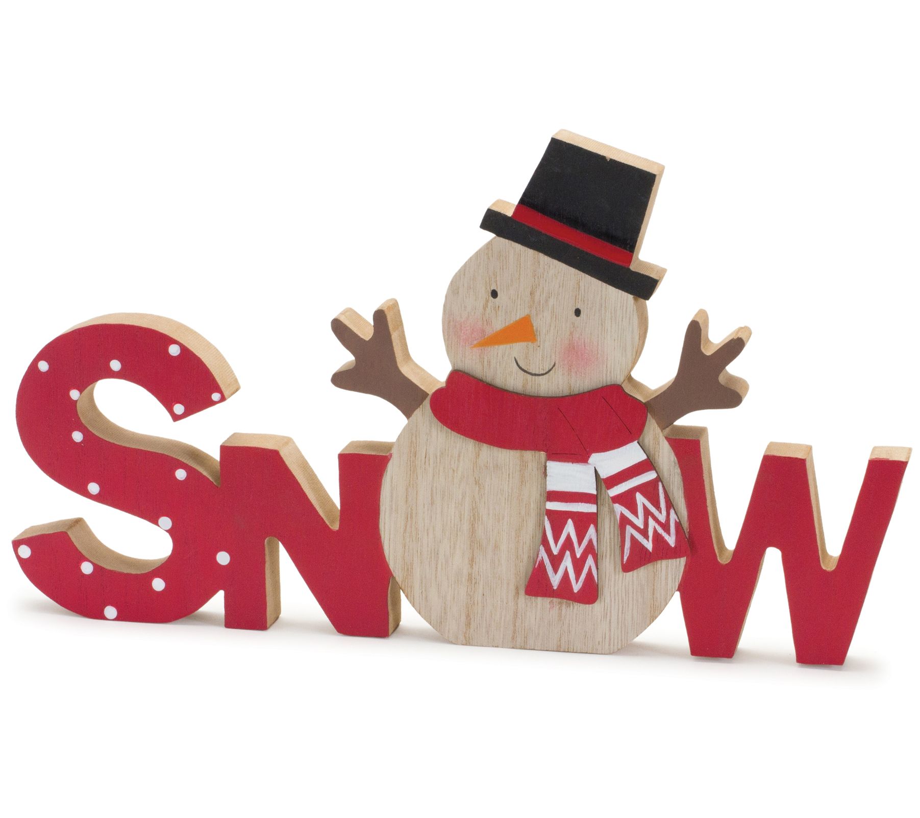 Melrose Snowman "Snow" Sign (Set of 2) - QVC.com